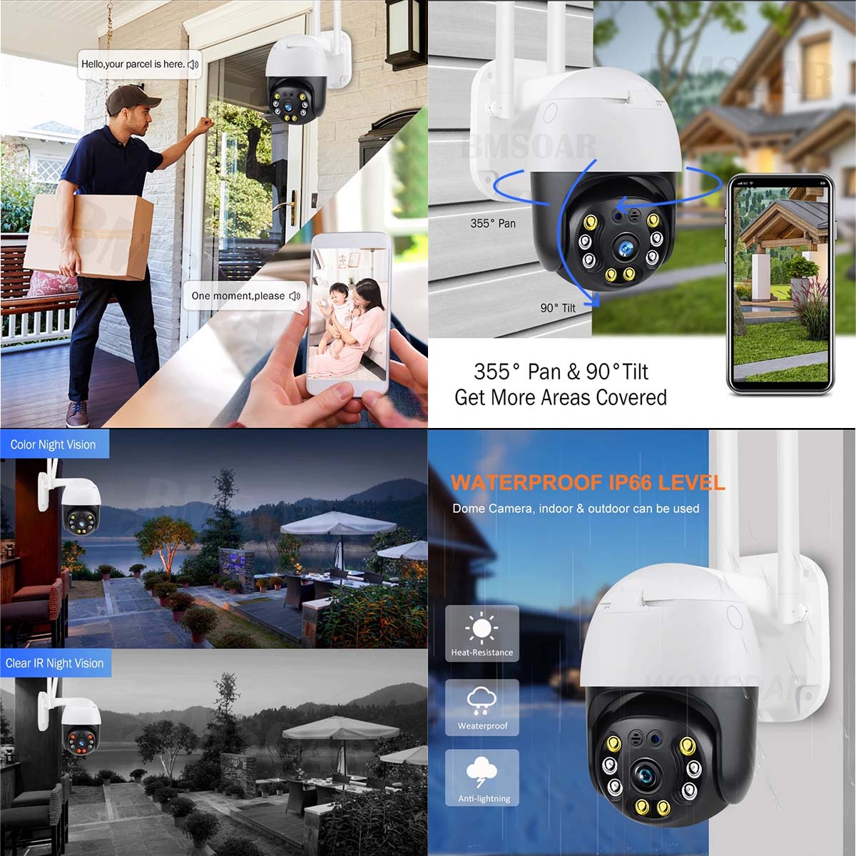 Carecam Pro 5MP 2.5K / 3MP 1296p Weatherproof Outdoor PTZ Speed Dome ...