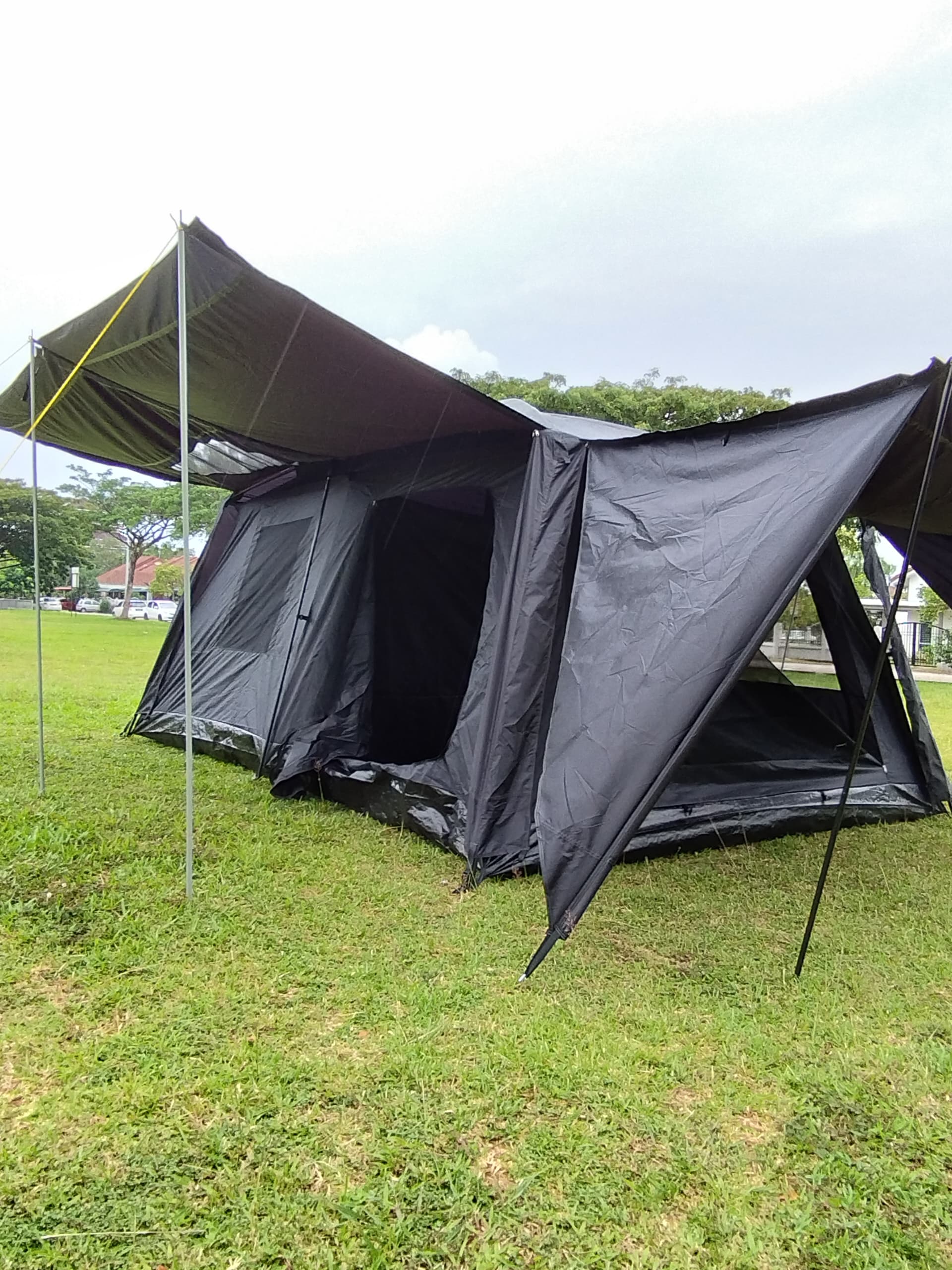 VELOCITY Black Camel 12 Person Large Camping Tent Waterproof Family ...