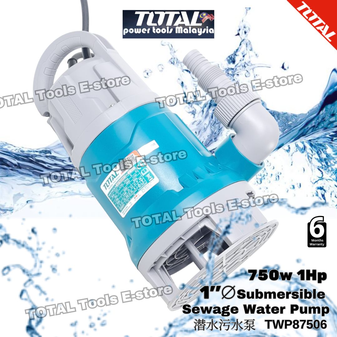 TOTAL Submersible Sewage Water Pump 1'' ⌀ 750w 1Hp 潜水污水泵 - TWP87506 ...