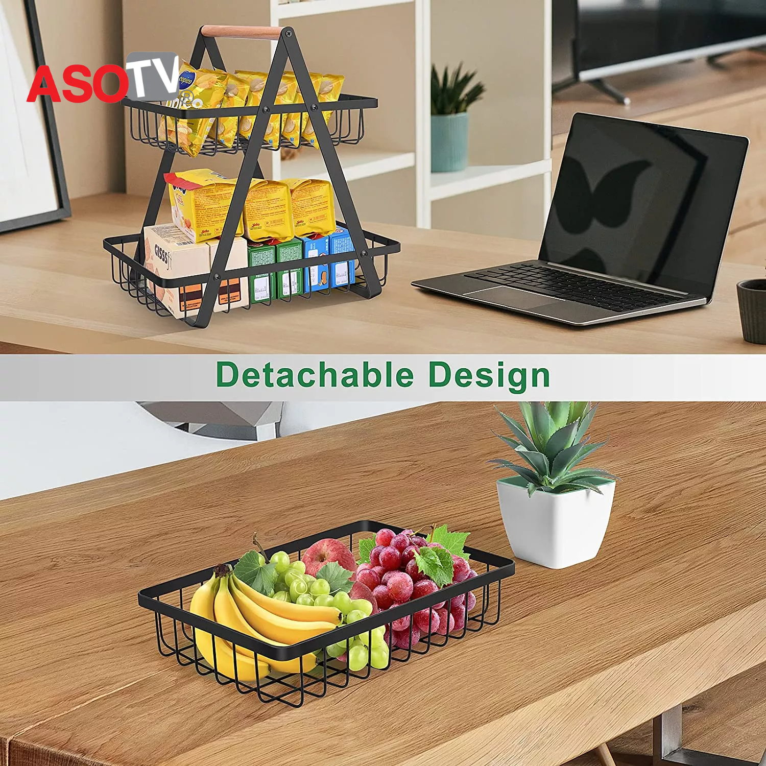 ASOTV® 2 / 3 Tier Rak Bawang Onion Storage Basket Fruit Basket Bekas ...