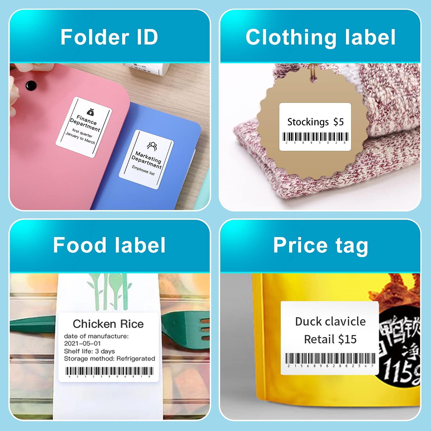 P50 Bluetooth Label Printer Name Sticker Lable Maker Inkless Mesin ...
