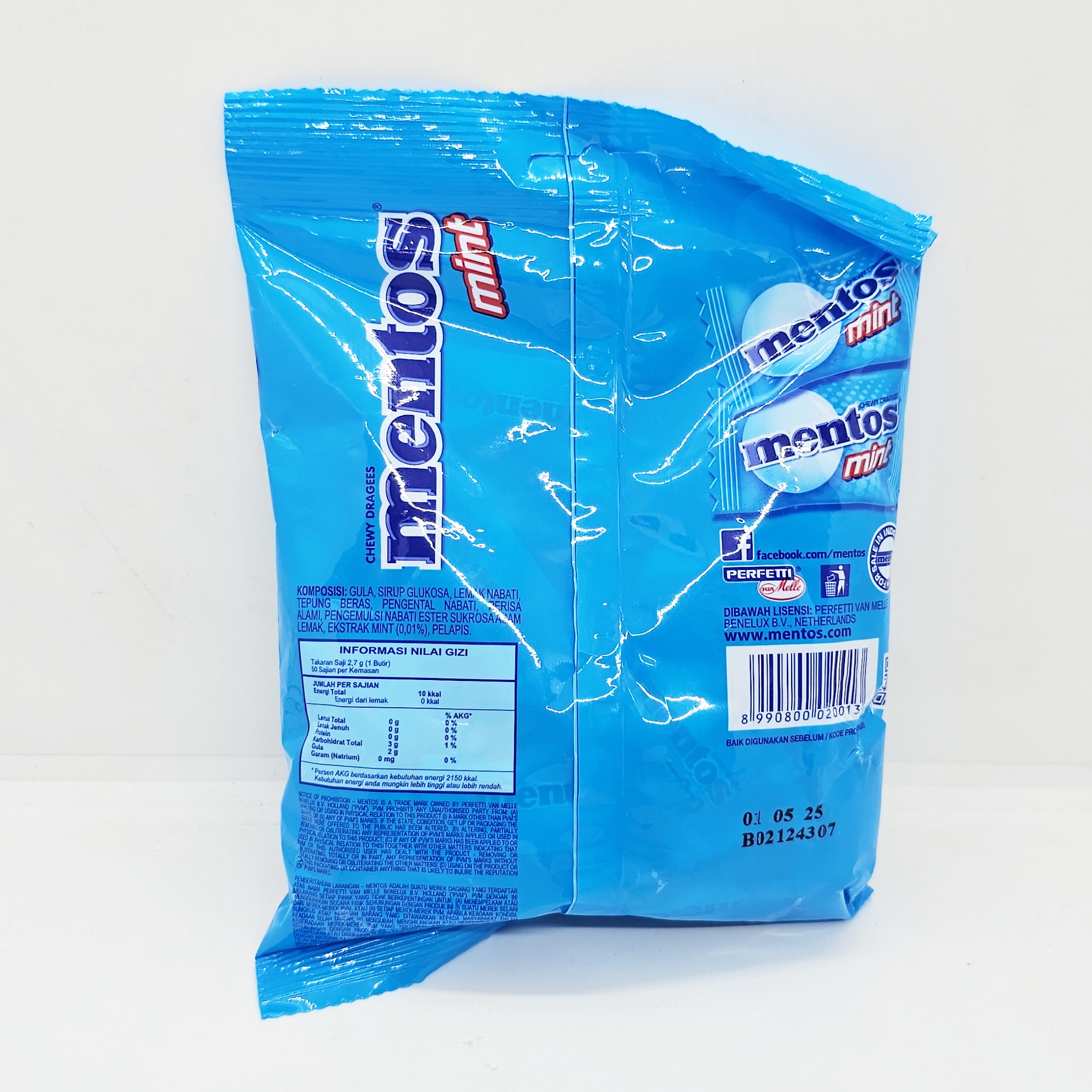 MENTOS (135g / HALAL / Individual Packaging) Chewy Dragees Mint Candy ...