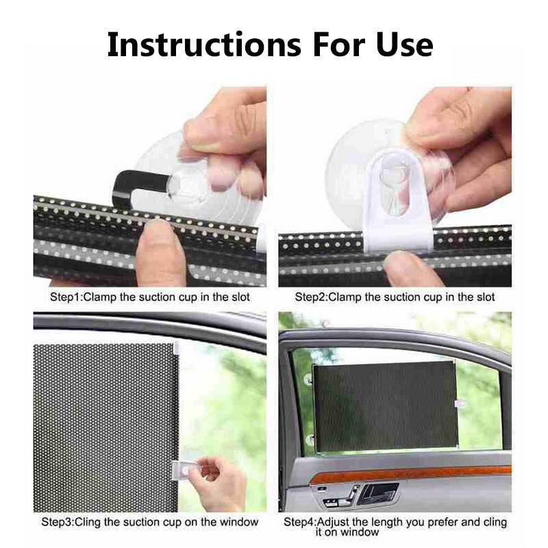 Car Retractable Window Sun Shade Curtain Sunshade Sun Shields UV ...