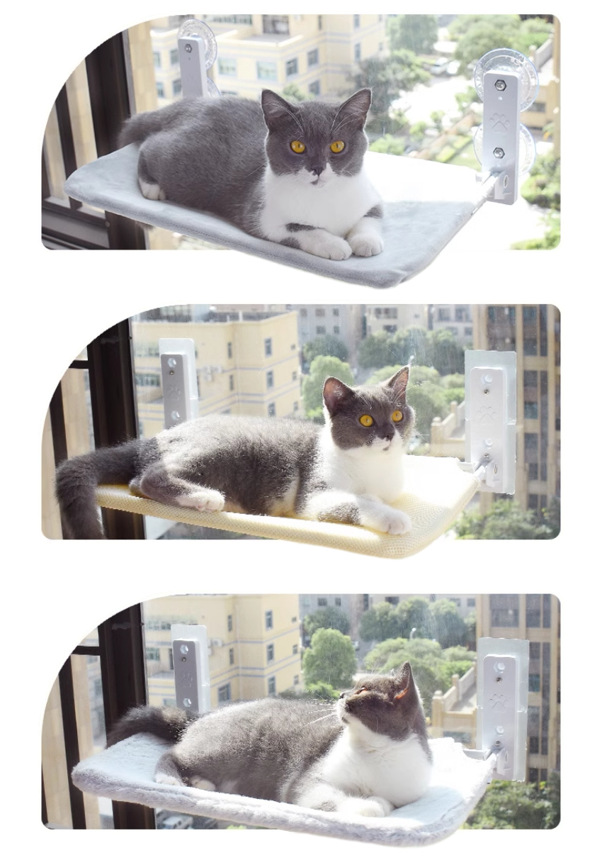 Cat Window Wammock Cordless Cat Bed Sleeping Cat Hammock Strong Suction ...