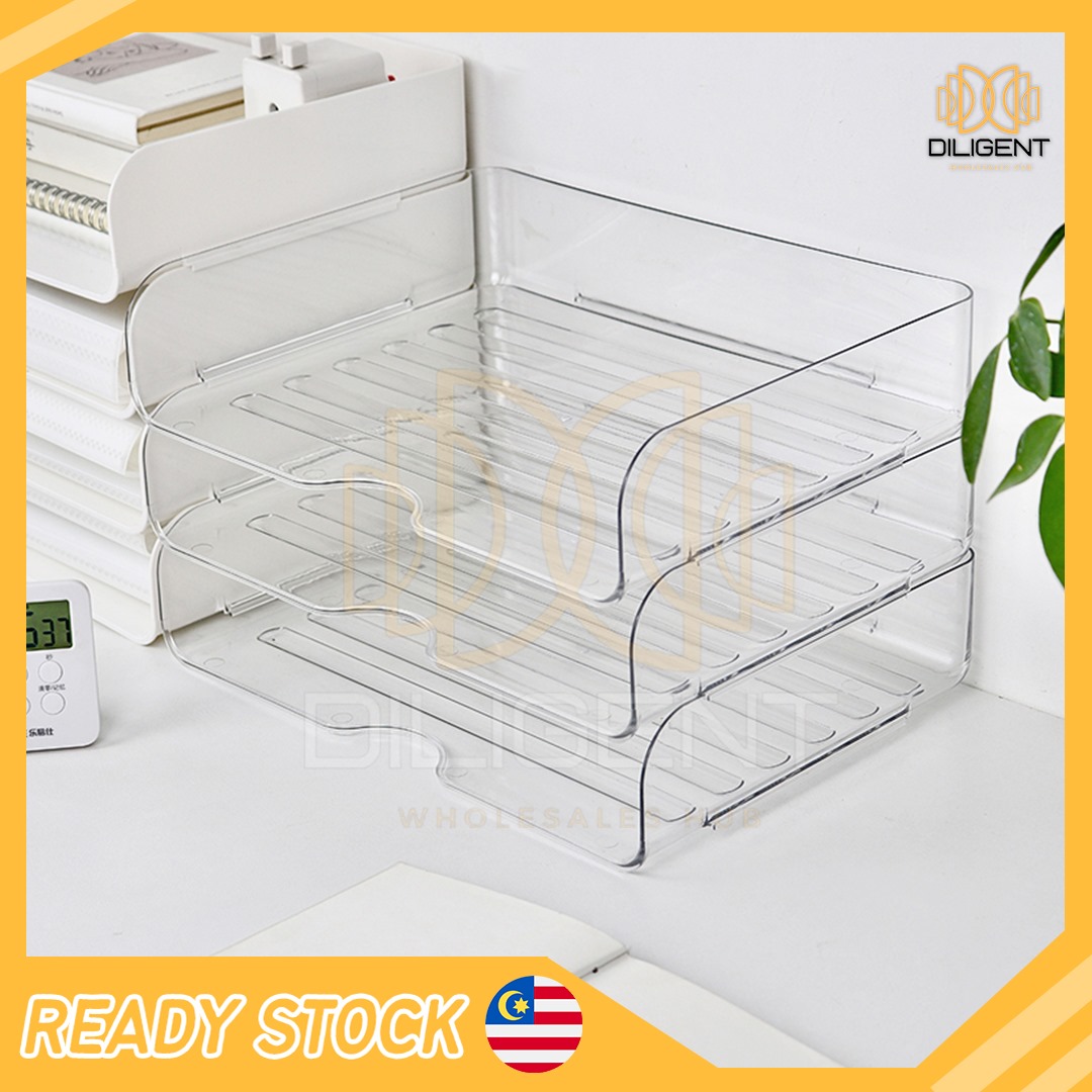【D307】Rak Penyimpanan Dokumen Tasak Berdiri A4 Desktop Stackable A4 ...