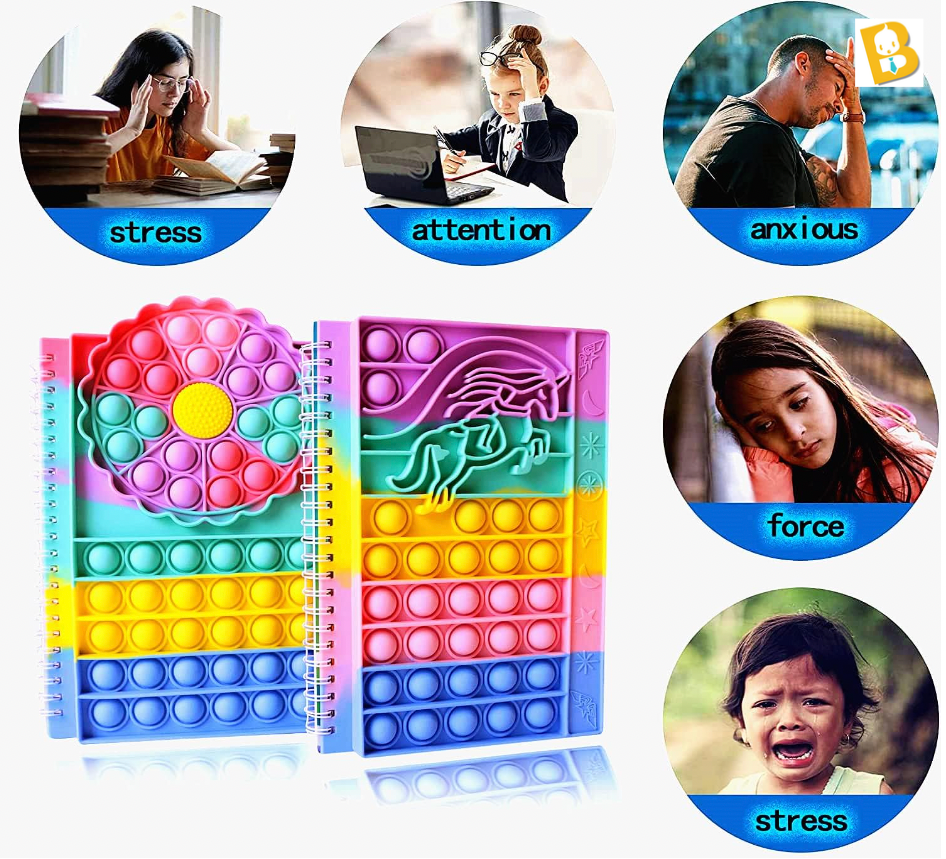 BabyBoss A5 A6 Pop Notebook Spiral Fidget Notebook Silicone Pop It ...