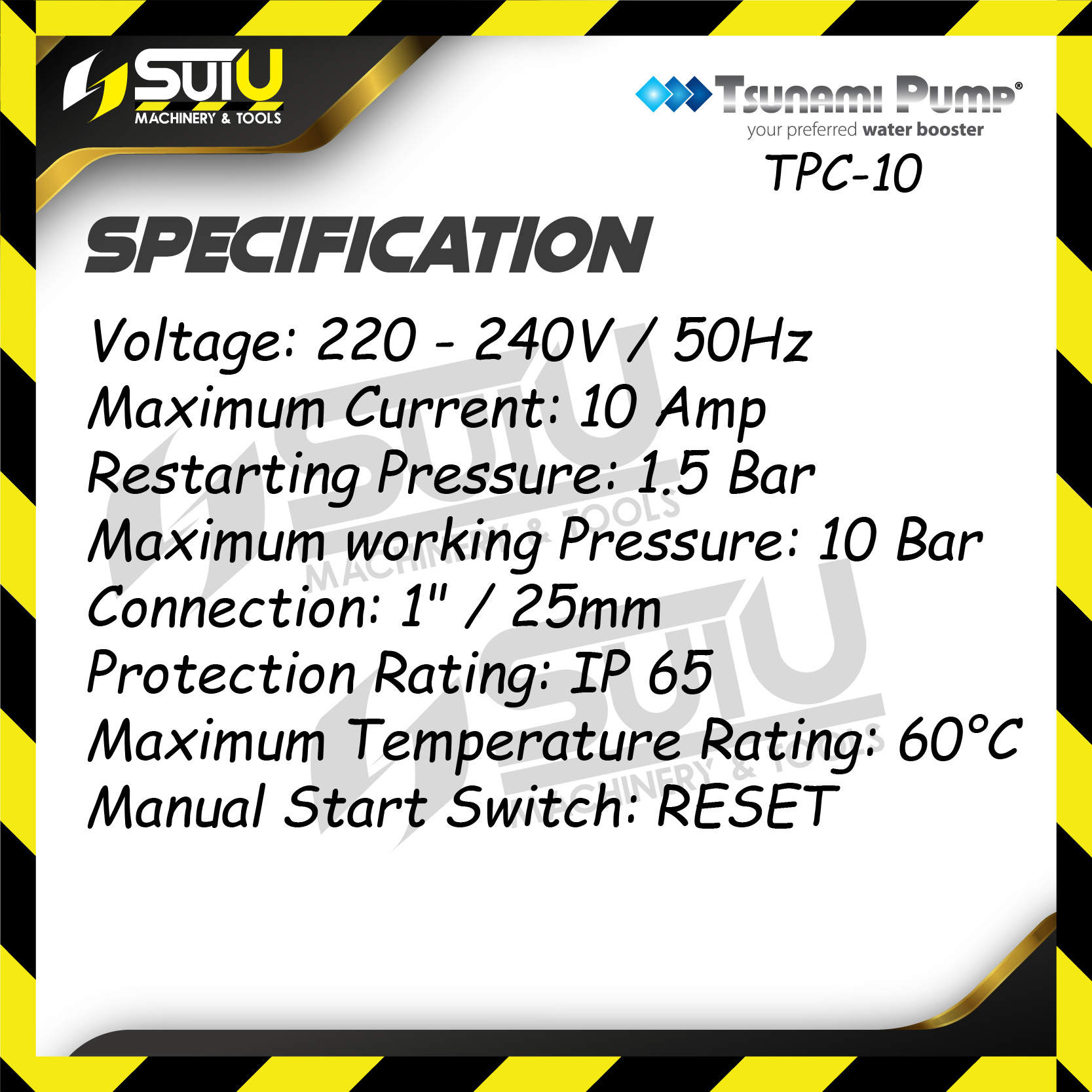 [100% ORIGINAL] TSUNAMI PUMP TPC-10 / TPC10 10Bar Pressure Controller ...
