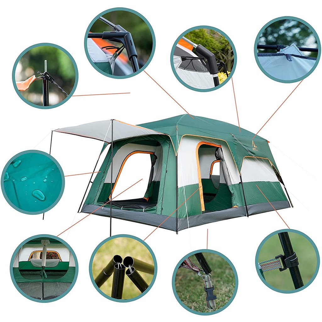 JDEX Khemah Unta Full Cover 8 -12 orang Family Camel Tent Large Outdoor ...
