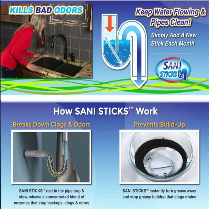 [MALAYSIA READY STOCK] Sani Sticks Enzyme Stick Pipe Deodorizer Prevent Clogs Drain Cleaner ...