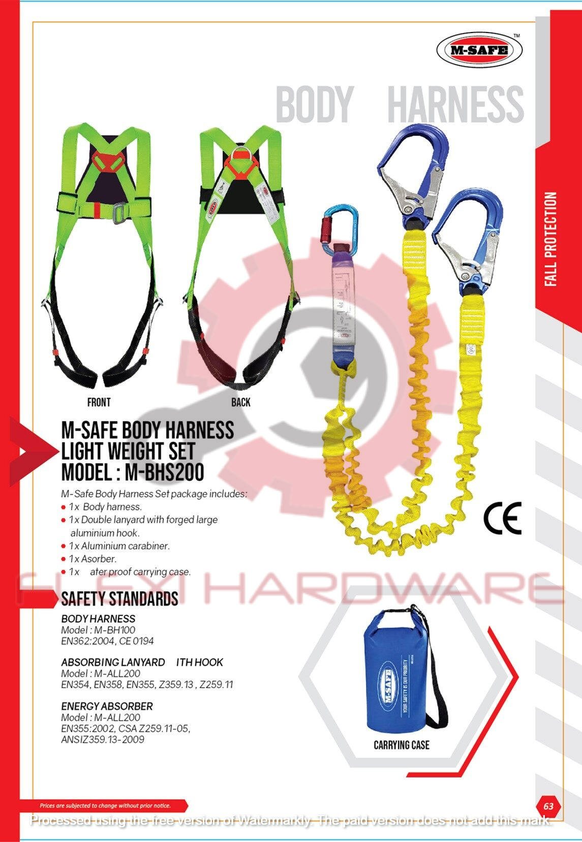 *SIRIM* M-SAFE Aluminum Lightweight Full Body Harness With Double Sling ...