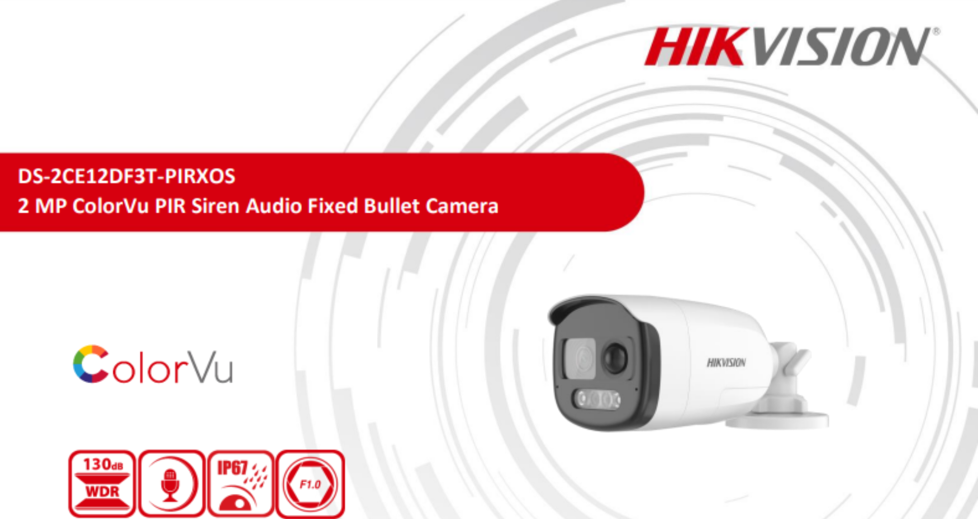 Hikvision 2MP ColorVu 24hour Color Outdoor Analog CCTV Camera Strobe ...