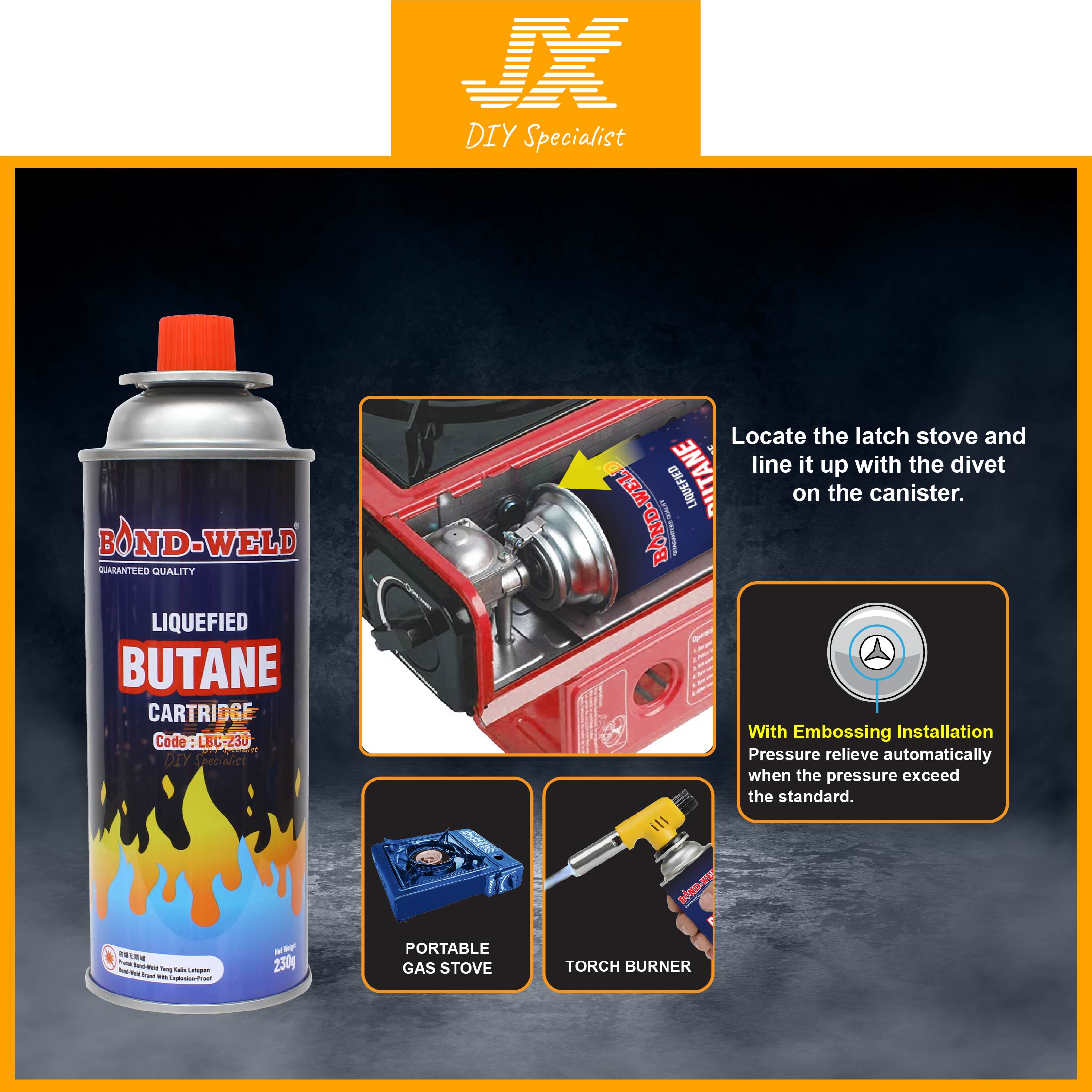 Multipurpose Gas Torch Gun Camping Butane Gas Burner Welding Flame Gun ...