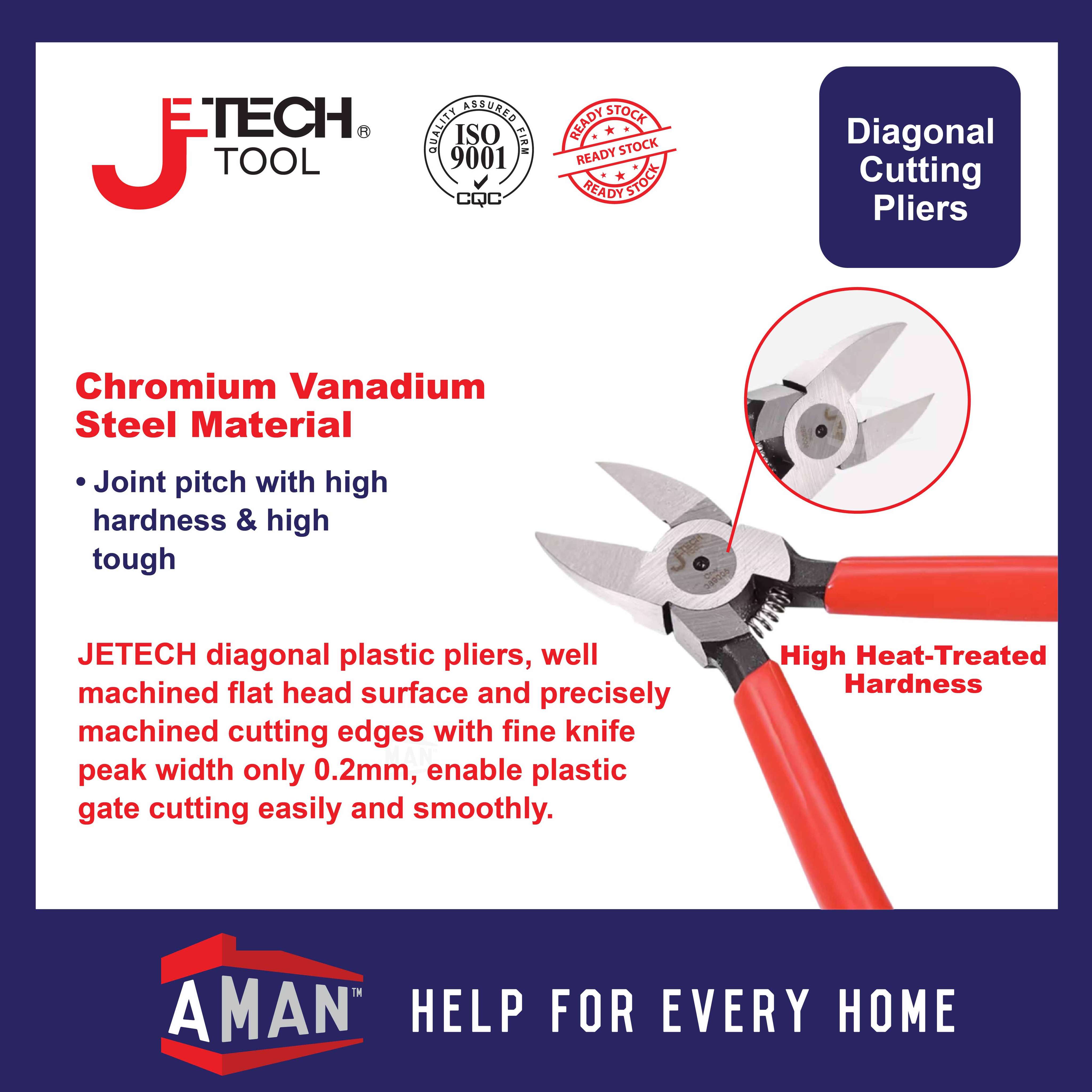 JETECH Diagonal Cutting Plier Heavy Duty Coil Spring Tang Diagonal ...
