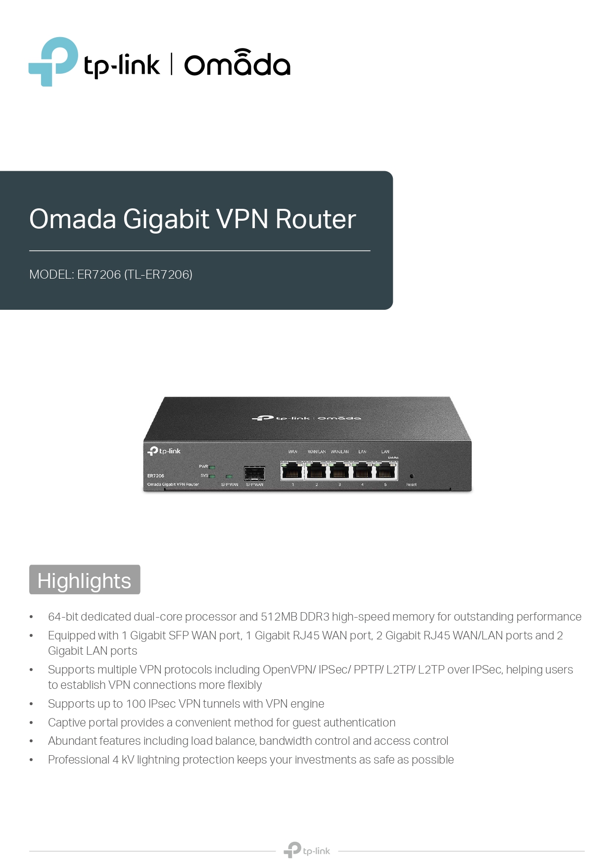 TP-LINK TL-ER7206 (ER7206) / ER7406 / ER7212PC (3-IN1) / ER8411 / ER707 ...