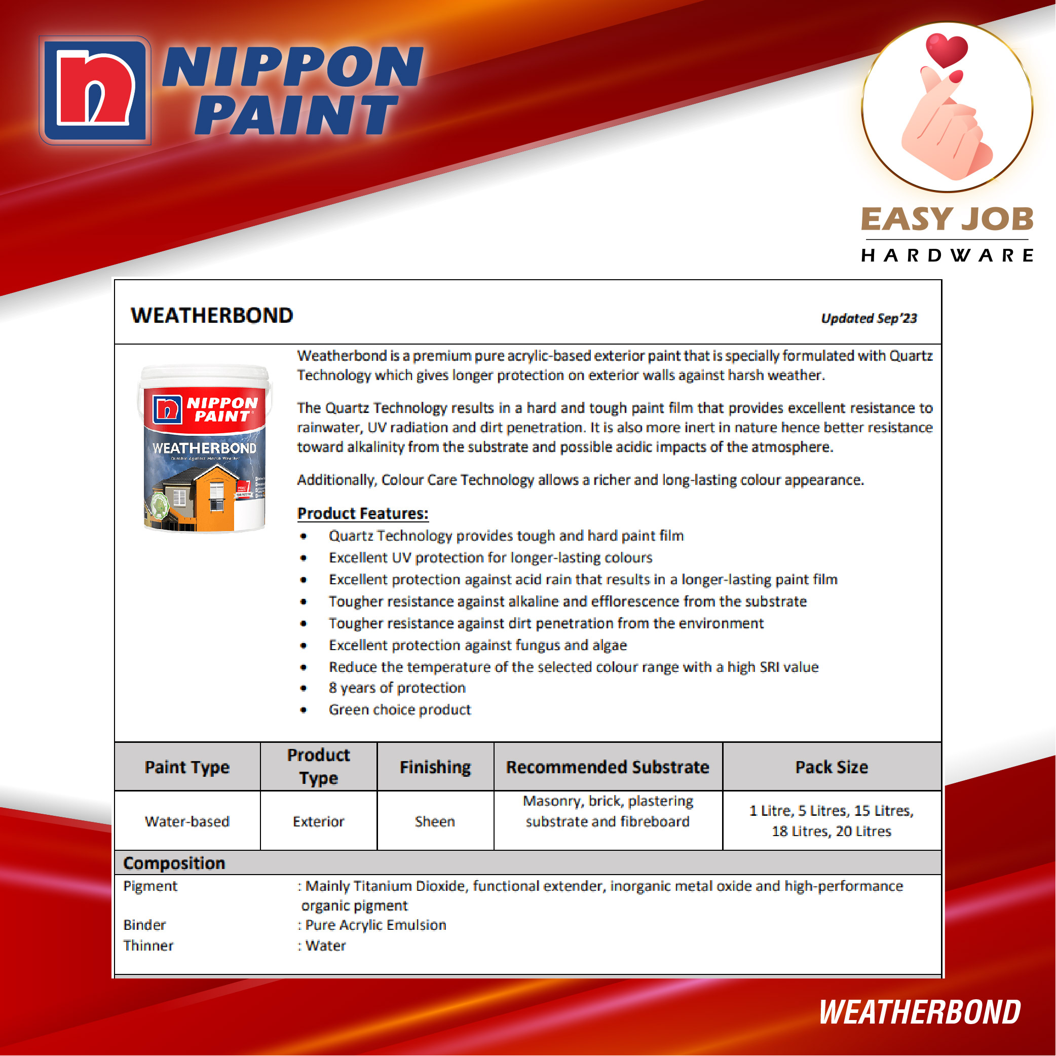 Nippon Paint Weatherbond 18L 15004 White Exterior Wall Paint Exterior ... Nippon Paint Weatherbond 18L 15004 White Exterior Wall Paint Exterior ...