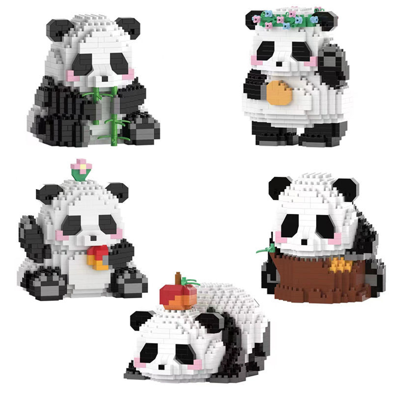 Toy🪅 Cute Panda Blocks Toys Assemble 12in1 Diy Kawaii Gift Set Panda ...