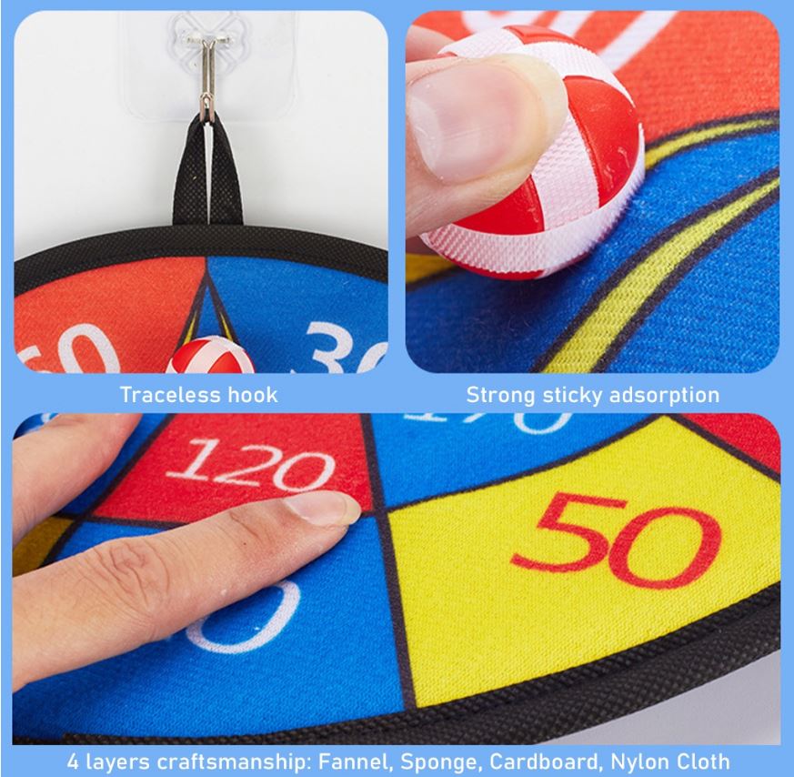 Children Throwing Cloth Darts Sticky Ball Target Cartoon Sticky Ball ...