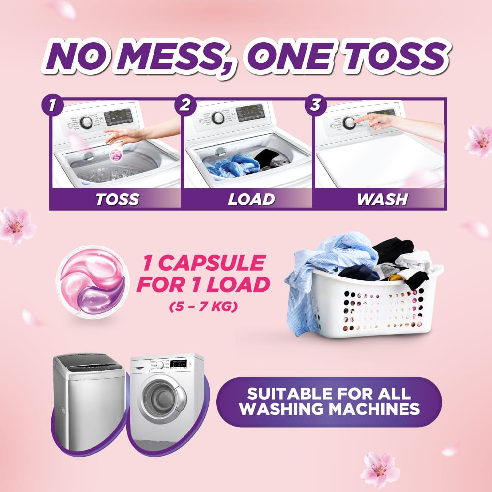 Breeze 3 in 1 Power Laundry Capsules ( Fresh Eucalyptus / Sakura ...