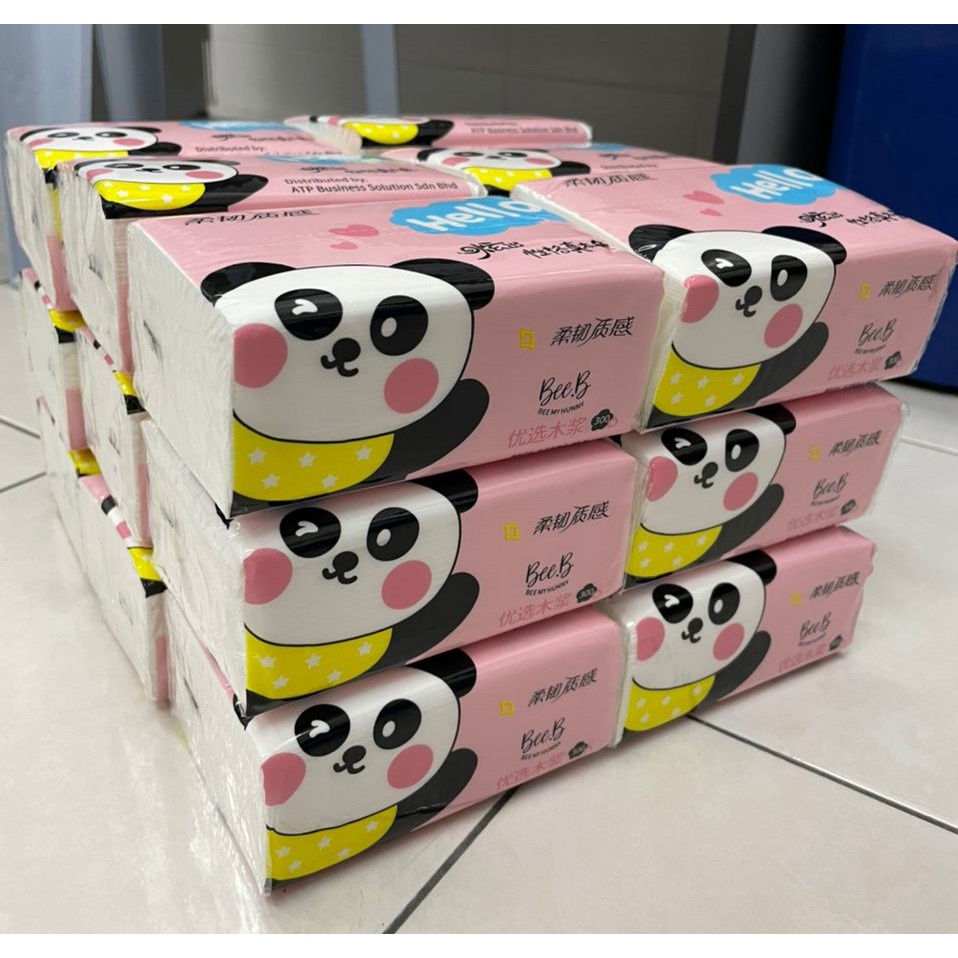 SUMAIRU [Per Pack] Bamboo Panda Tissue Soft Thick Layer Facial Tissue ...