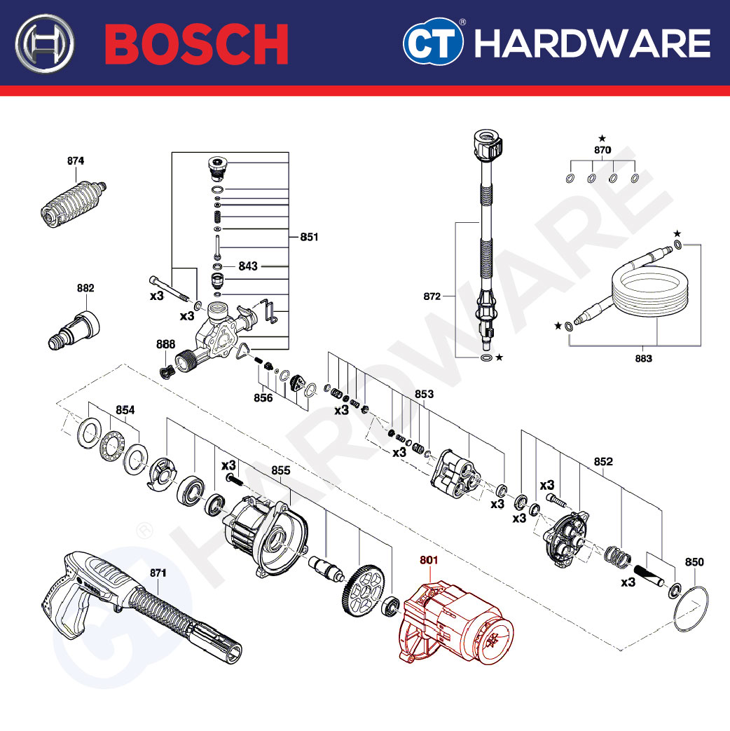 BOSCH F016F04804 ORIGINAL MOTOR FOR AQUATAK 3311 / EASY AQUATAK 110 ...