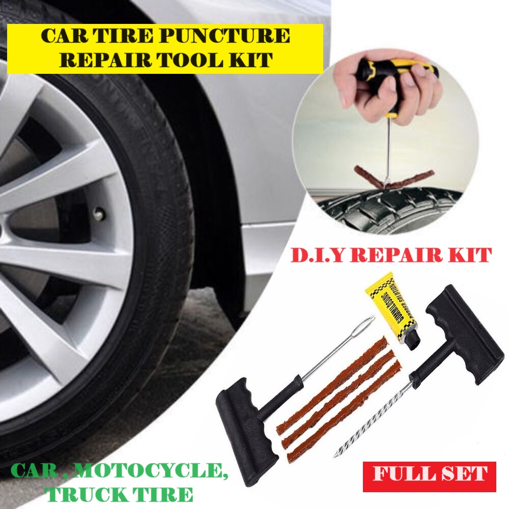 Car Tyre Puncture Repair Kit Thread Motorcycle Tire Tubeless Alat Baiki ...