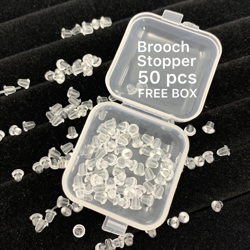 Elegant Brooch [Free BOX] Brooch Stopper Silicone Rubber Anti-Rosak ...