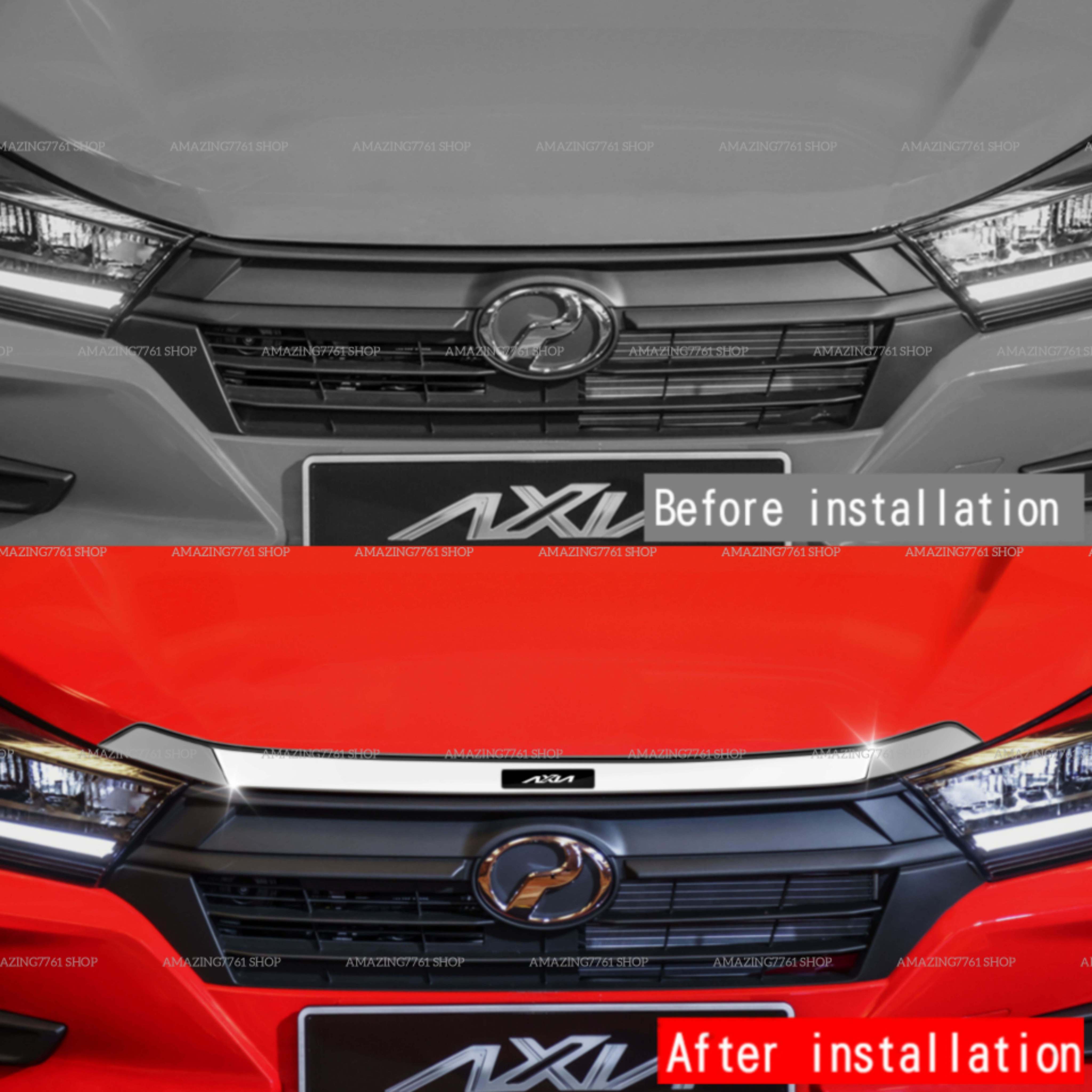 AMAZING PERODUA NEW AXIA 2023 FRONT CAR BONNET GUARD SPOILER BONNET ...