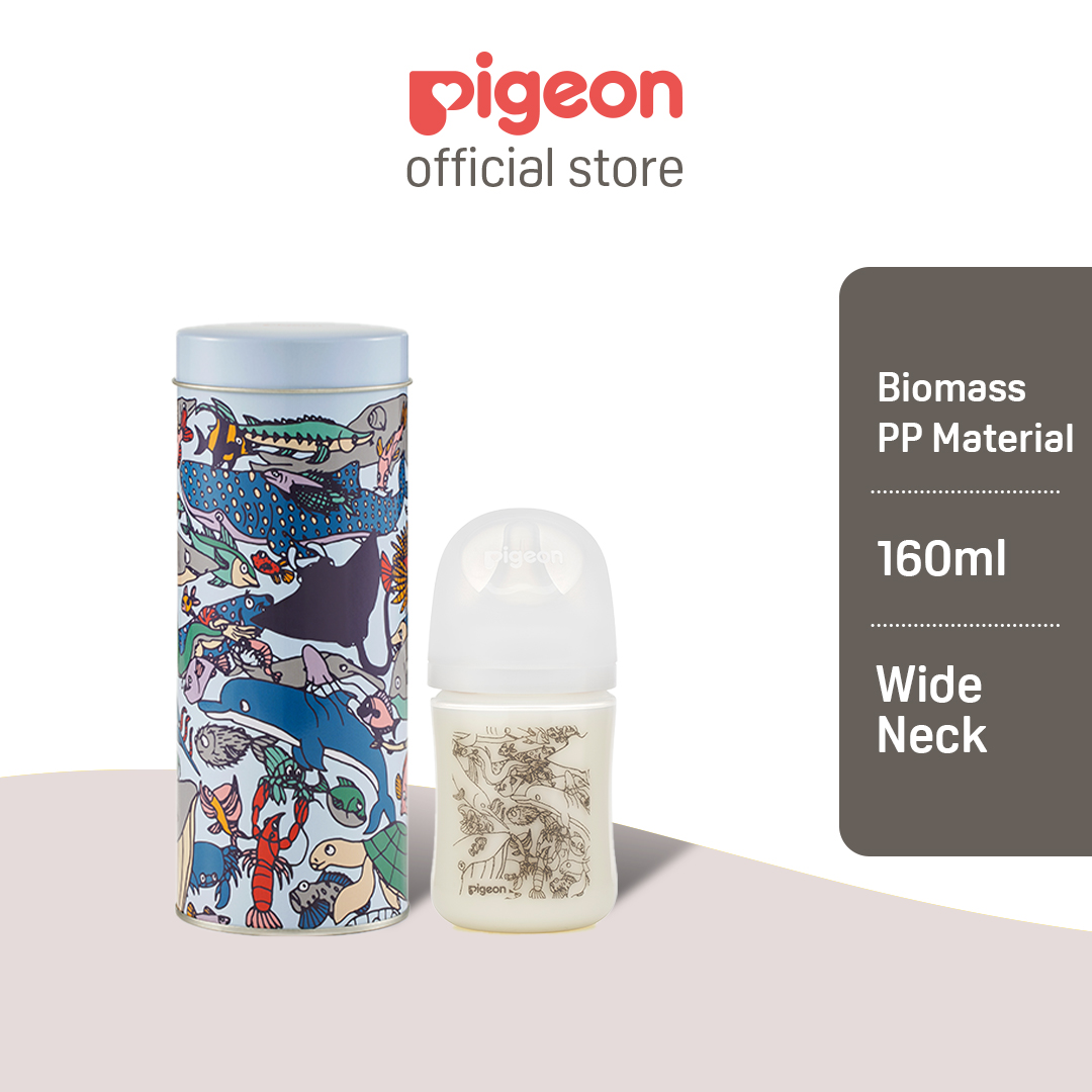 Pigeon SofTouch™ Wide-Neck Biomass PP Nursing Bottle SS (160ml) | Shopee Malaysia