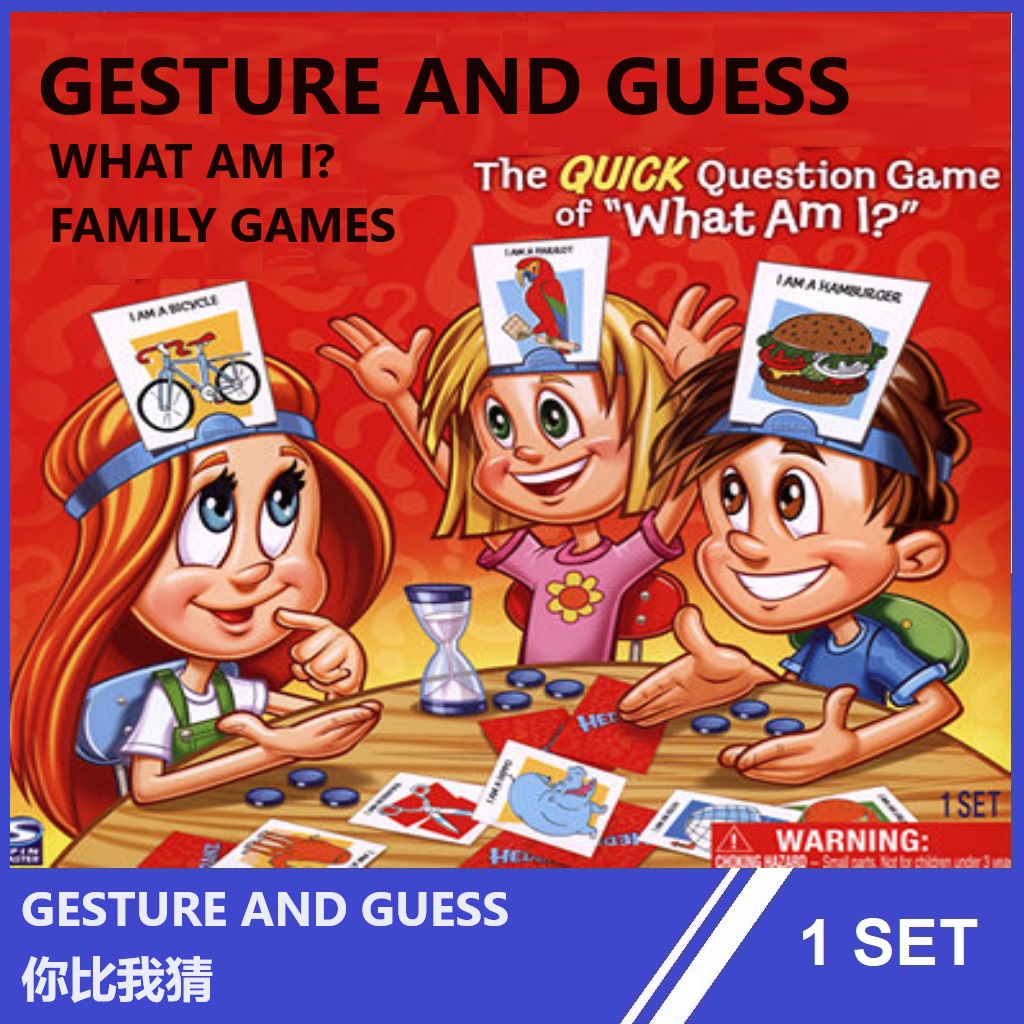 Flash Card Board Game/ Gesture and Guess/ Hedbanz Party Games/ 你比我猜/ 疯狂 ...