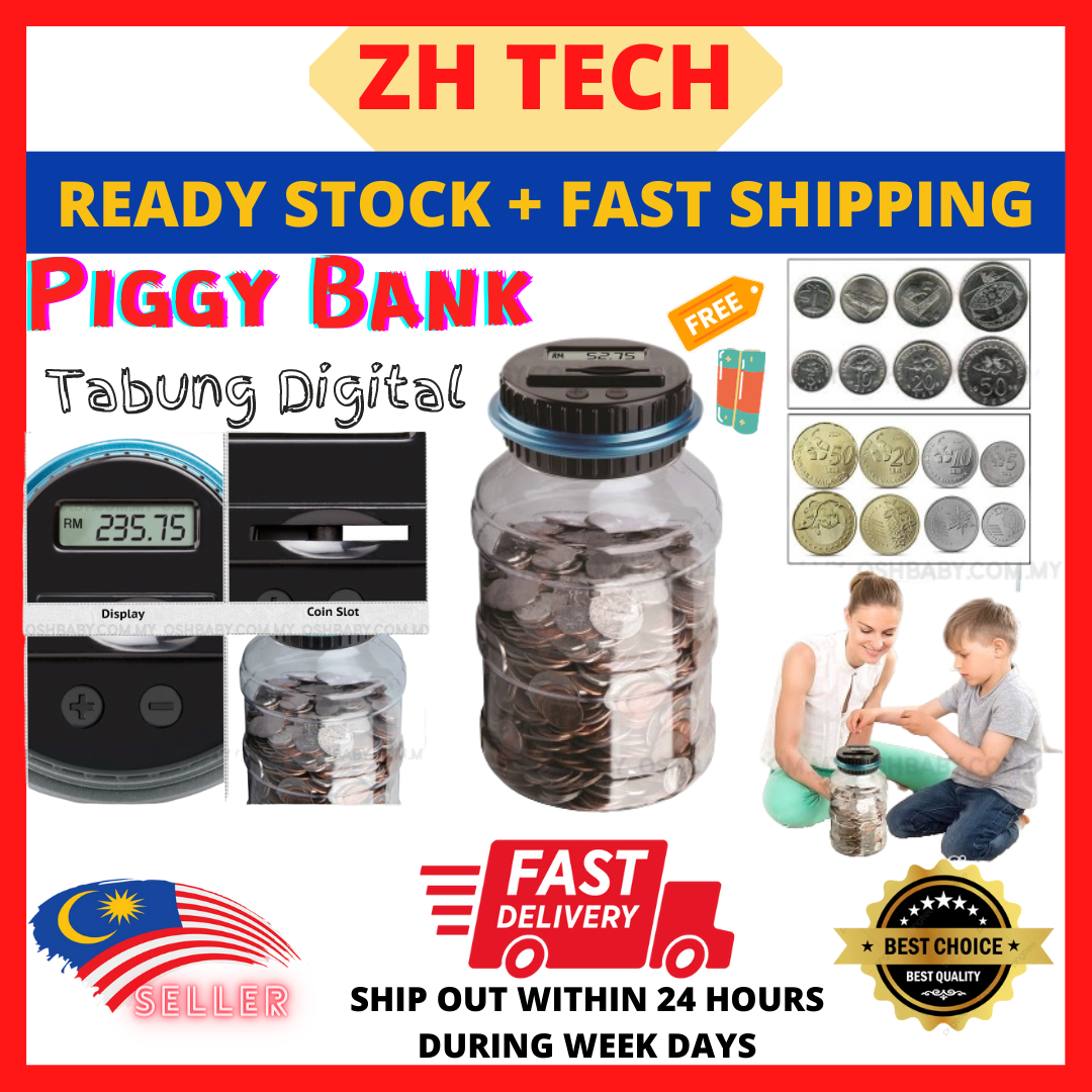 Piggy Bank TABUNG DIGITAL Coin Saving Box Counter LCD Duit Syiling ...