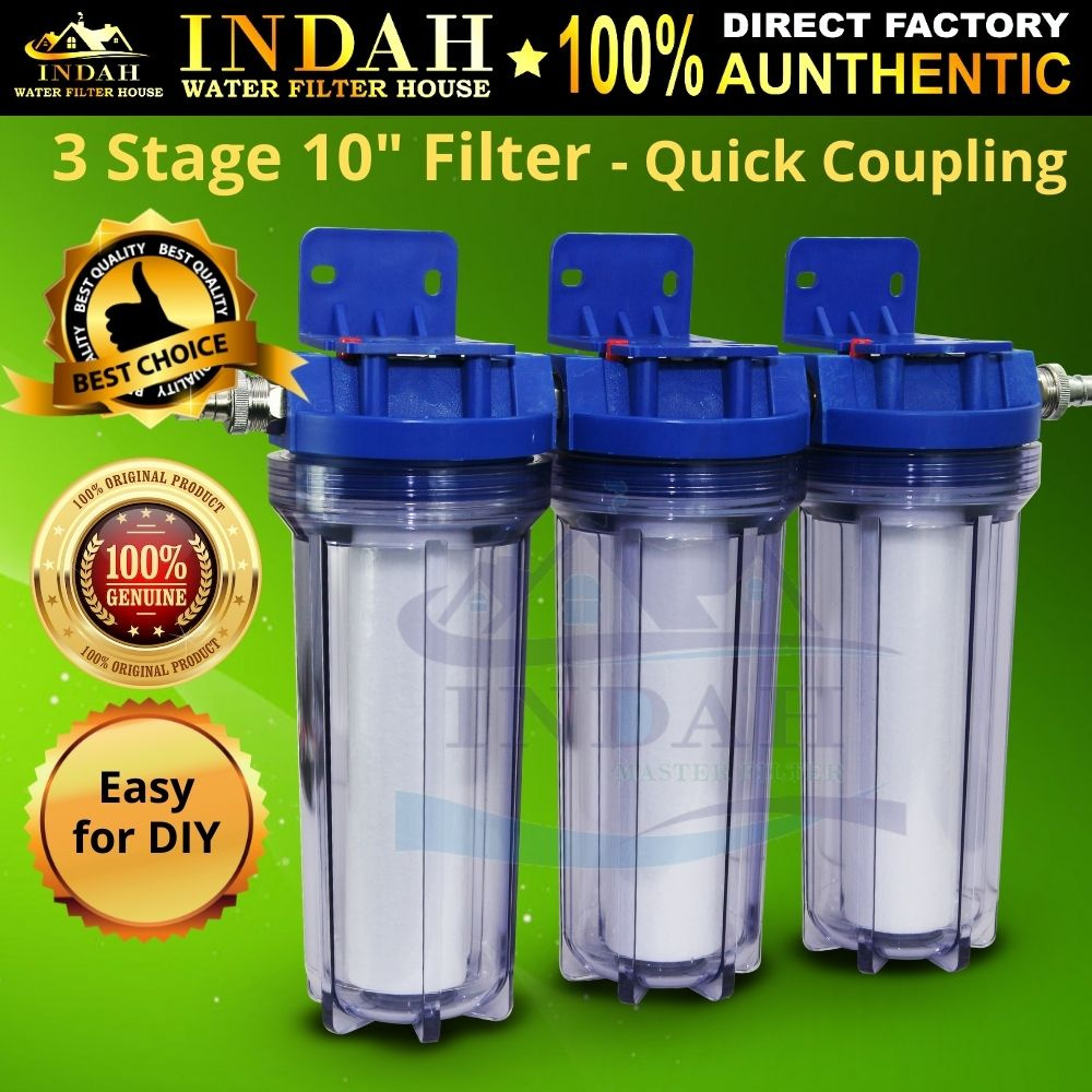 Quick Coupling - 3 Stage Water Filter Triple Water Purifier System or ...