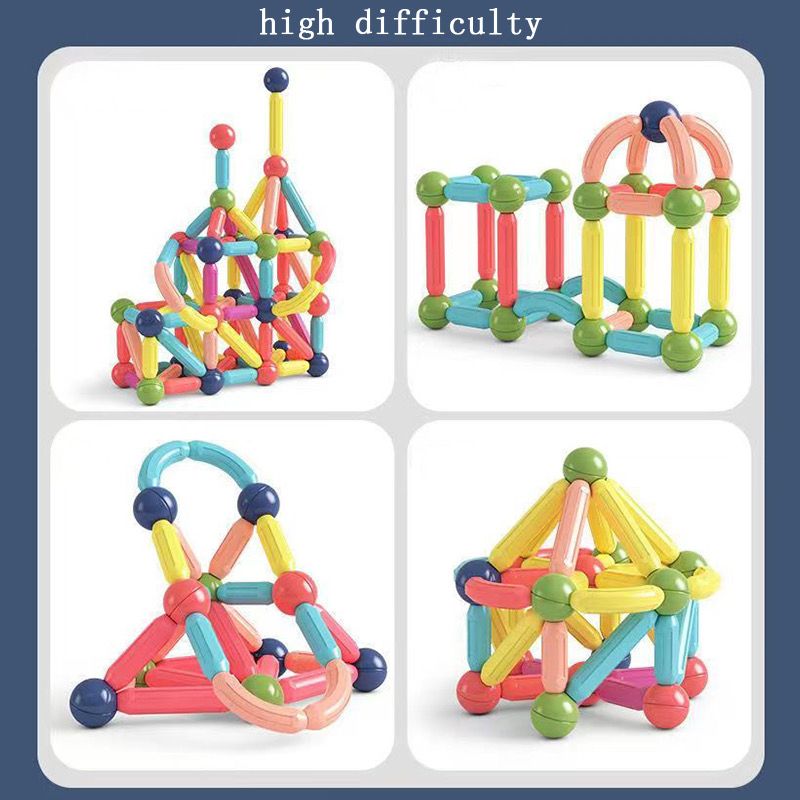 Kids Magnetic Stick Balls Building Toy Blocks With Storage Box 3D ...