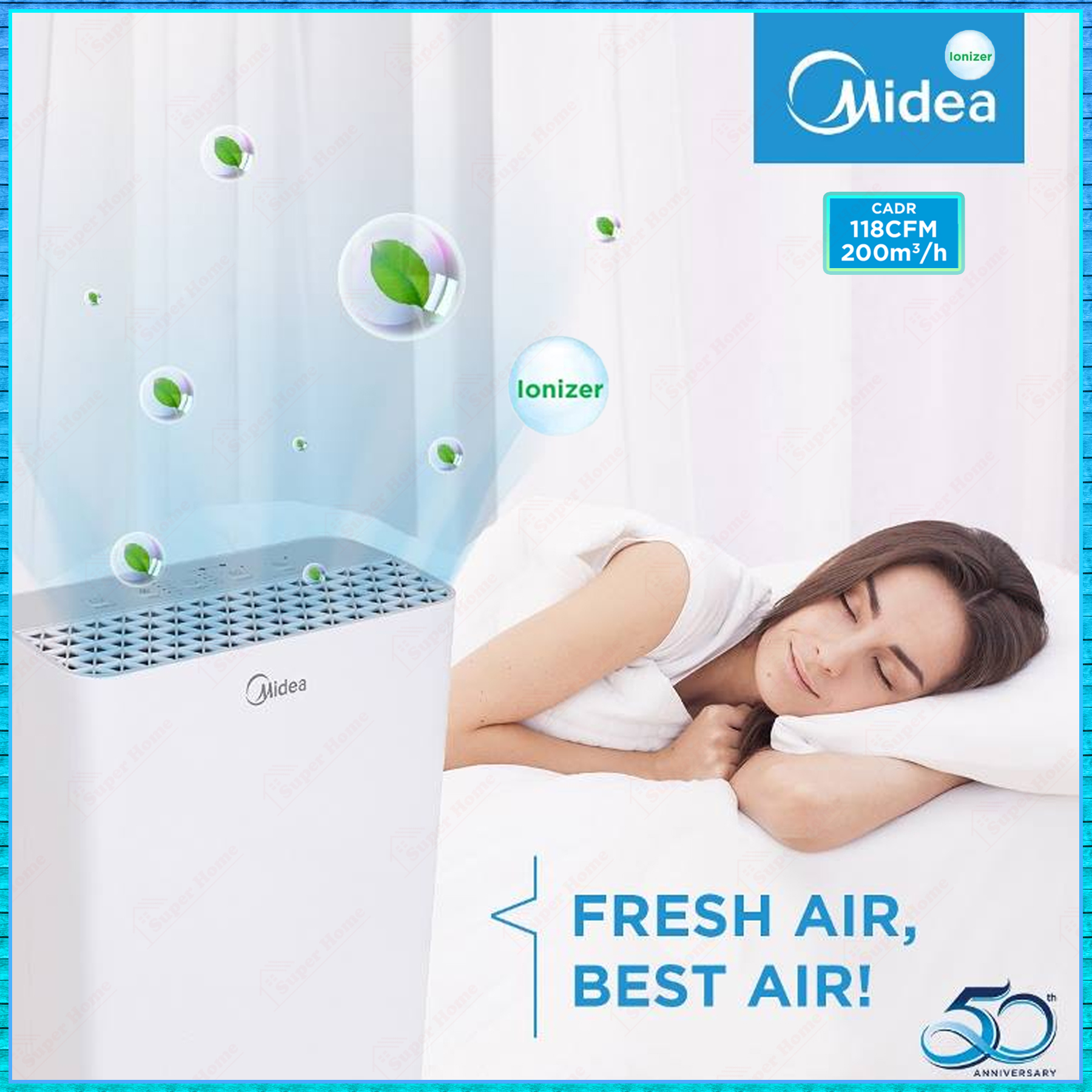 Midea Air Purifier MAP-20BD (ionizer) Air Purifier with 3 in 1 Compound ...
