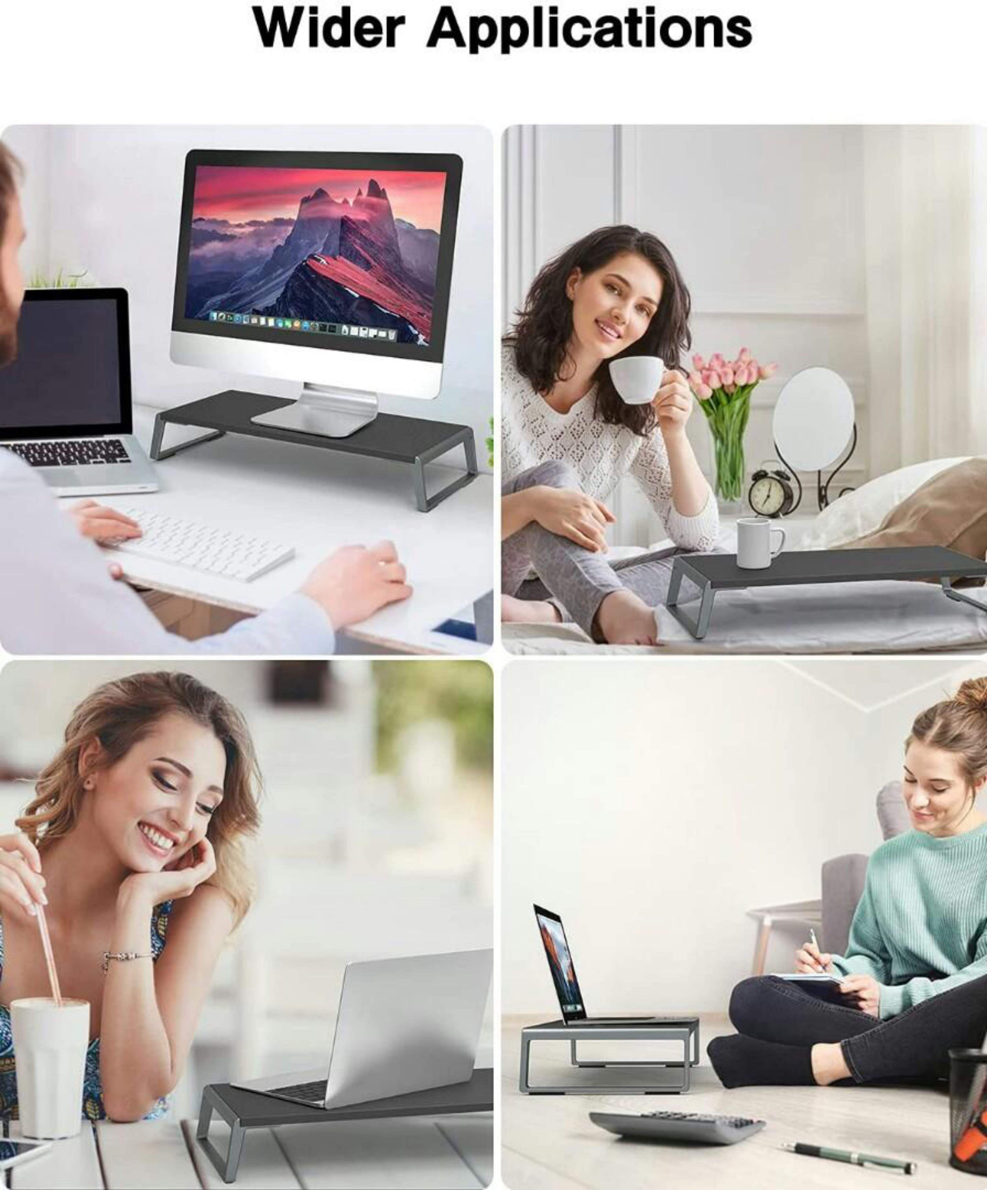 Premium ID20 Ergonomic Monitor Stand Riser with Metal Feet for Computer ...