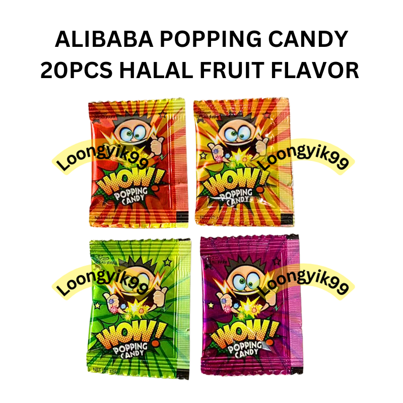 ALIBABA POPPING CANDY 20PCS HALAL FRUIT FLAVOR (KEPALA) | Shopee Malaysia