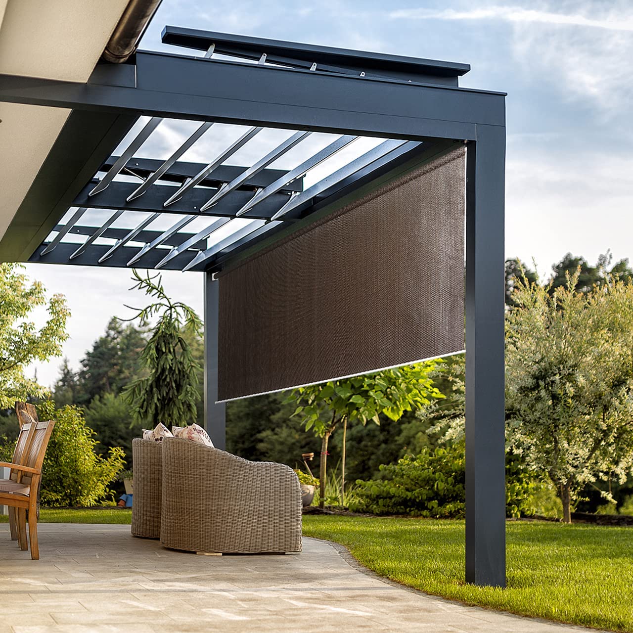 IPRO Bidai Outdoor Blind Privacy Fence Outdoor Sun Shade Retractable ...