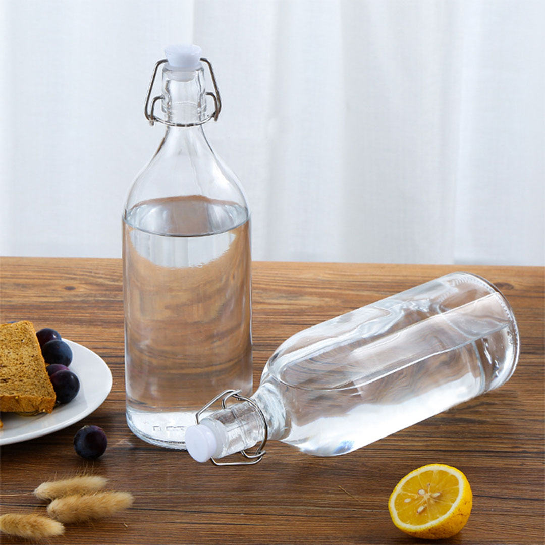 GLASS BOTTLE WITH STOPPER 1.0L 0.5L DRINKING BOTTLE AIRTIGHT BOTTLE ...
