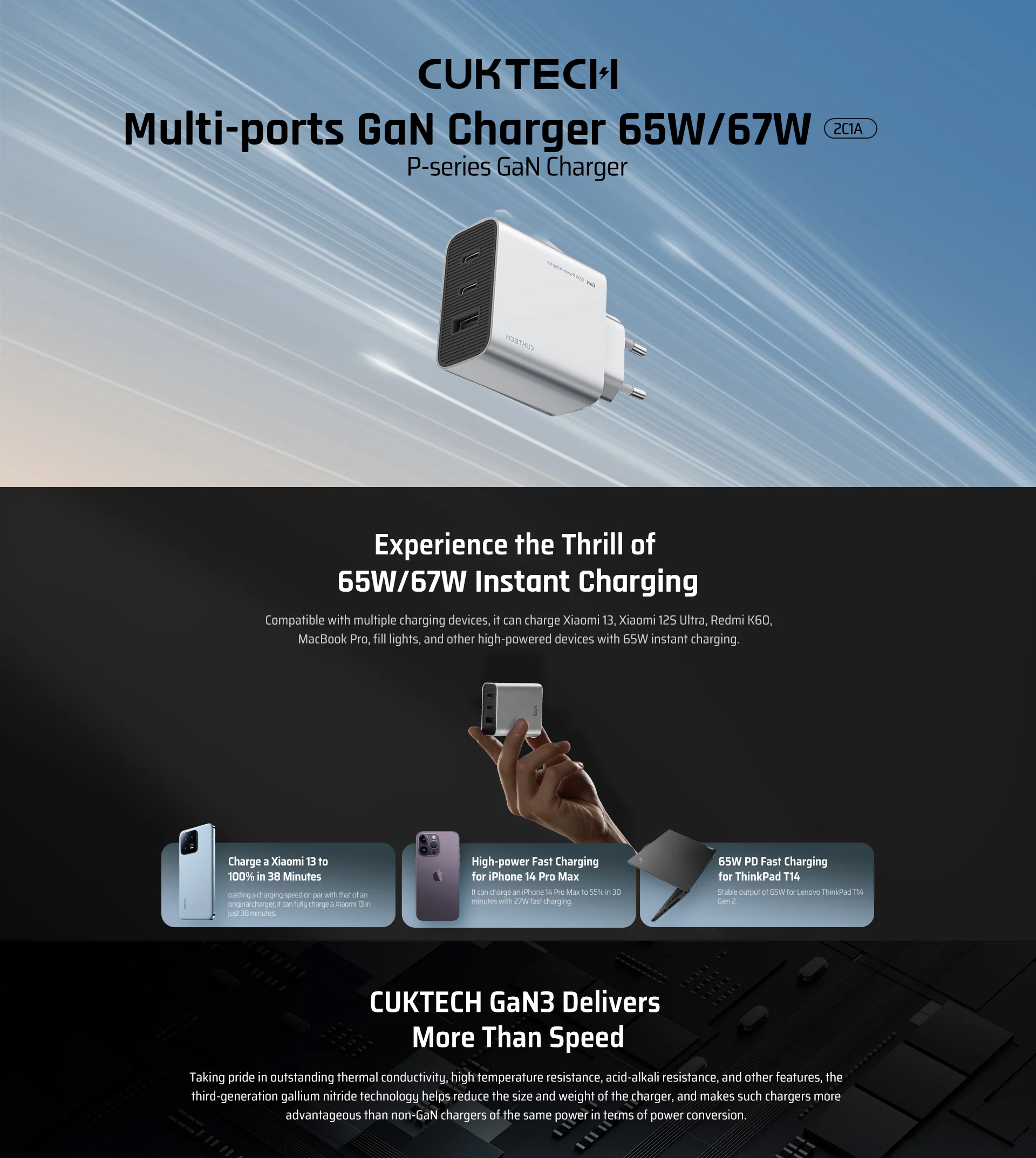 CUKTECH A15CEU 65W(67W) GaN charger (2C1A) Xiaomi/POCO/Redmi 67W Turbo Charge | Shopee Malaysia