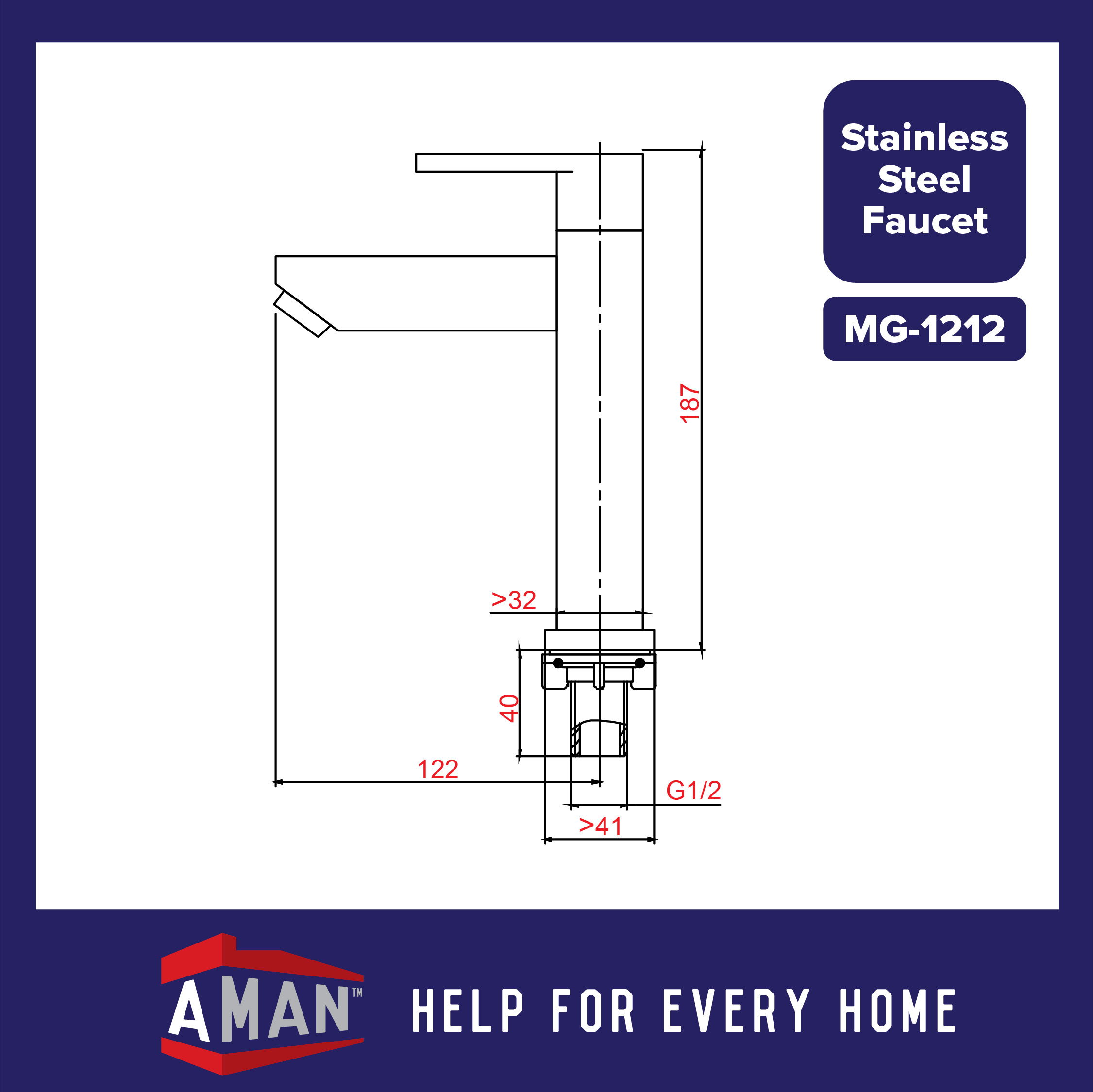 ViP SUS-304 Stainless Steel Matt Grey Pillar Tap Water Tap Faucet ...