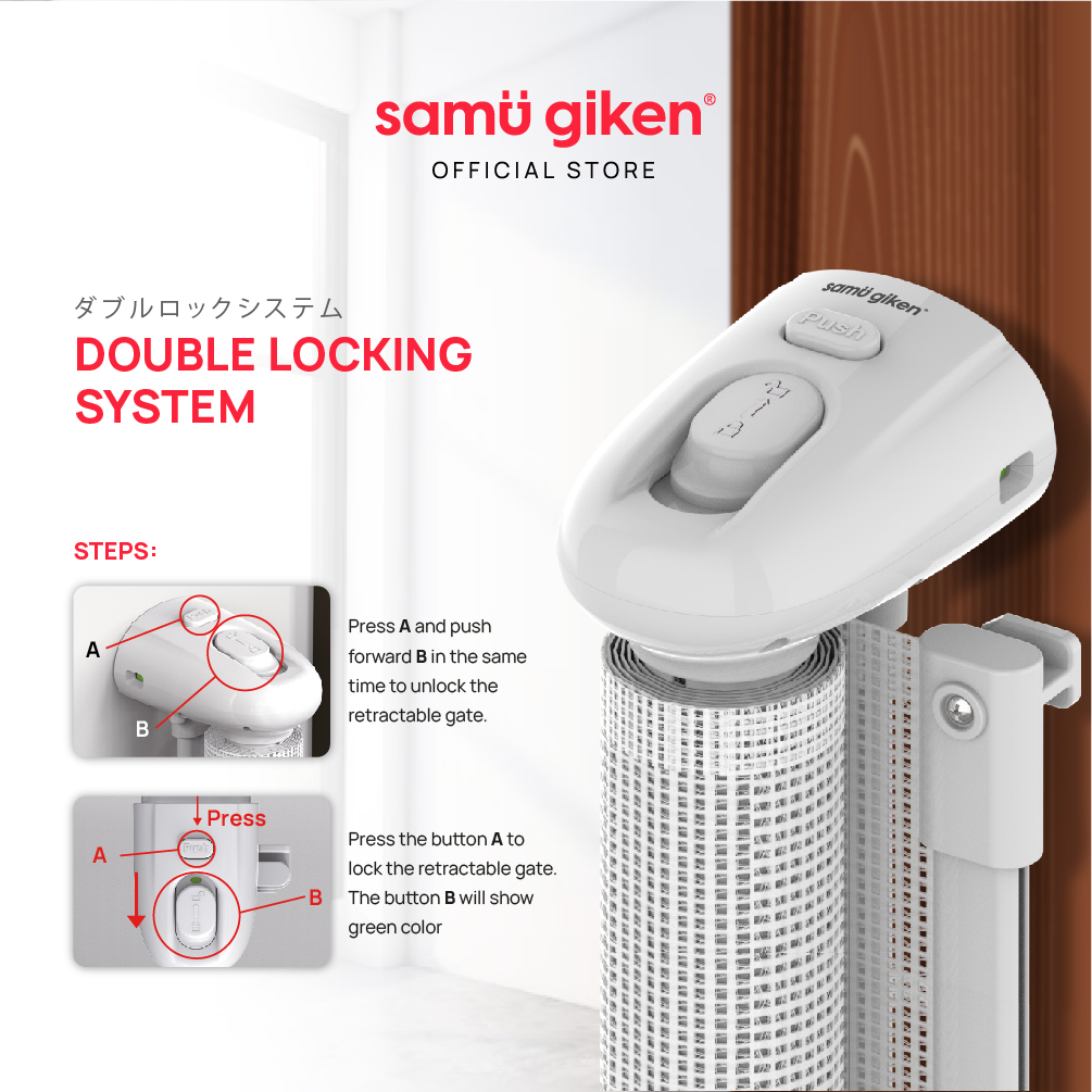 Samu Giken Retractable Gate for Baby, Kids & Pets | Pagar Boleh Tarik ...