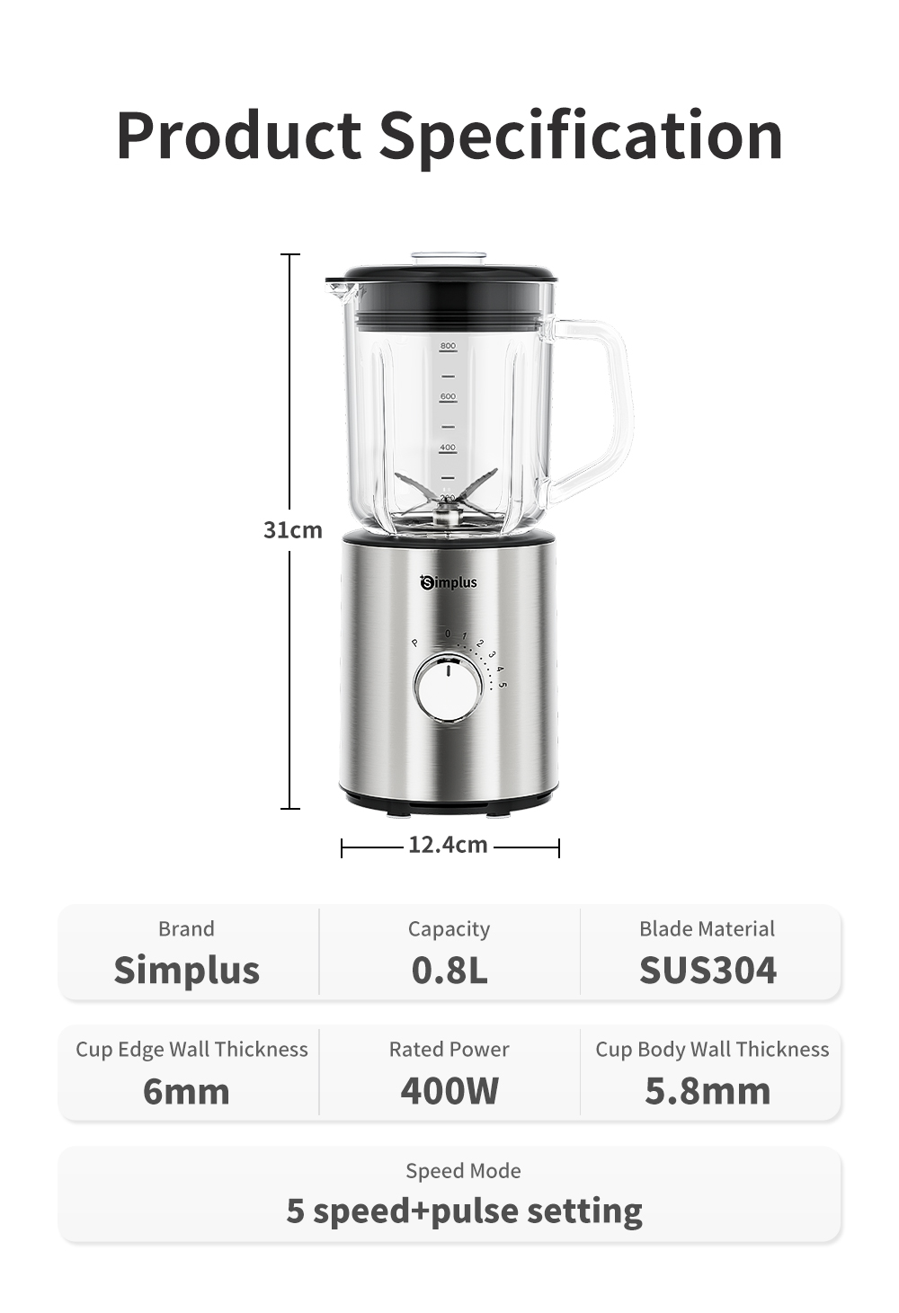 Simplus Multi-functional Ice Blender|Smoothie Maker|Baby Food Crushed ...