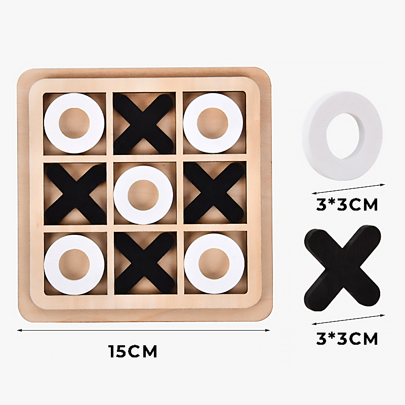 𝗖𝗟𝗔𝗦𝗦𝗜𝗖 𝗙𝗨𝗡 》Wooden Tic Tac Toe Table Game XO Board Puzzle Kids ...