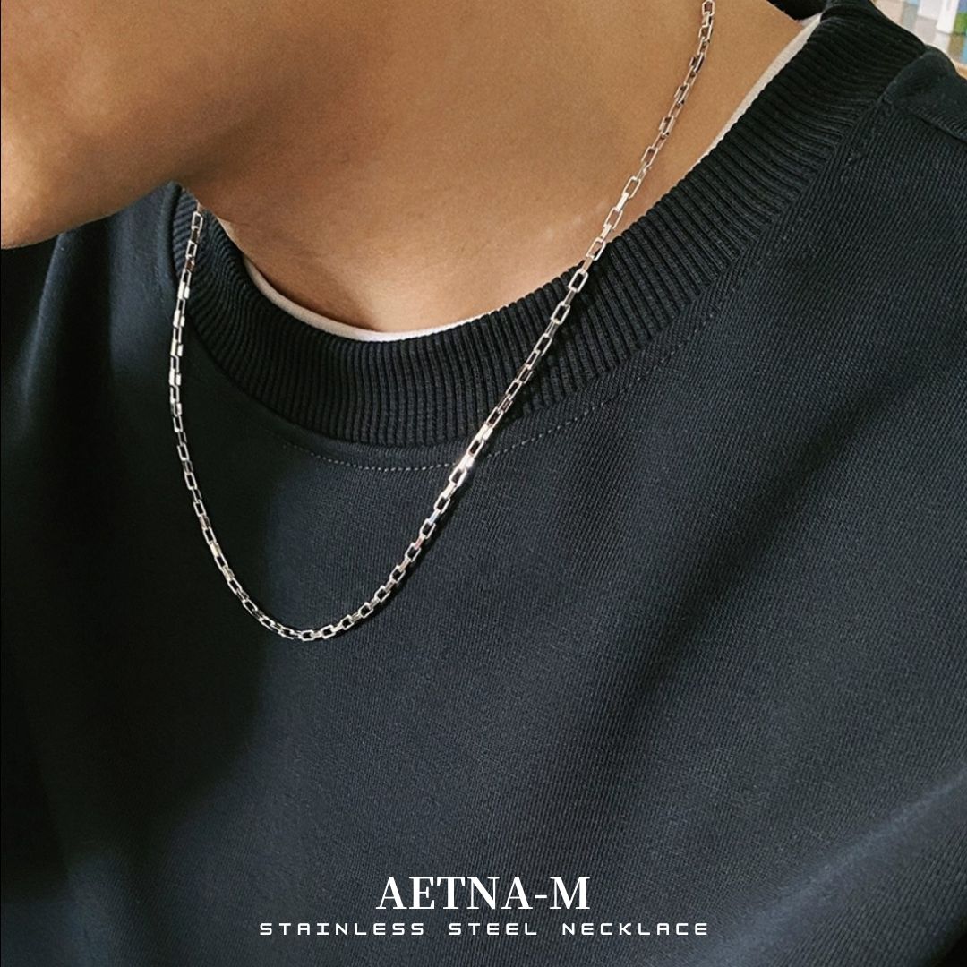 Long Box Chain Stainless Steel Necklace Men Women Kalung Anti Karat ...