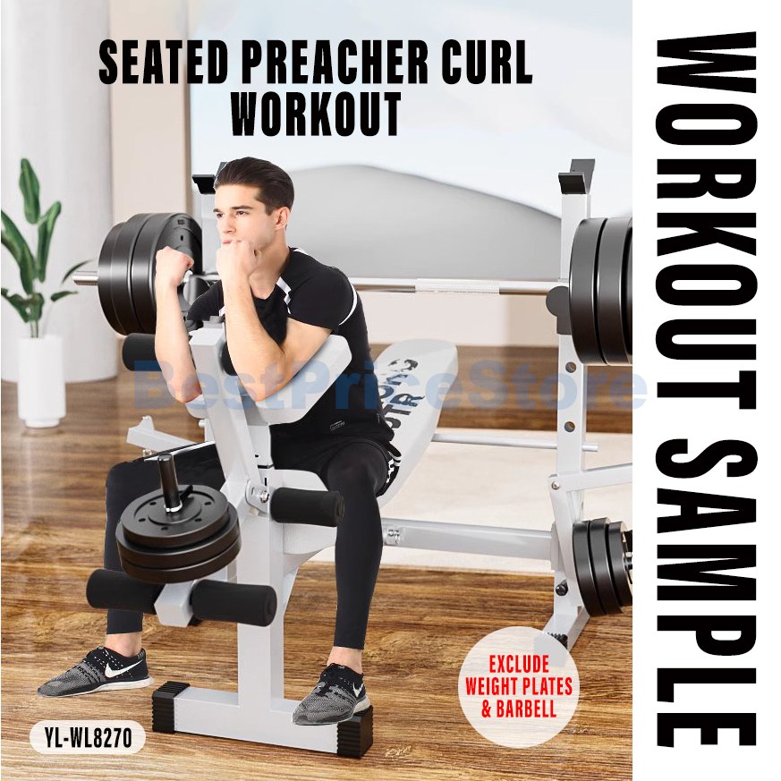BPS UPGRADED MODEL Foldable Weightlifting Bench With Pull Lat Squat ...
