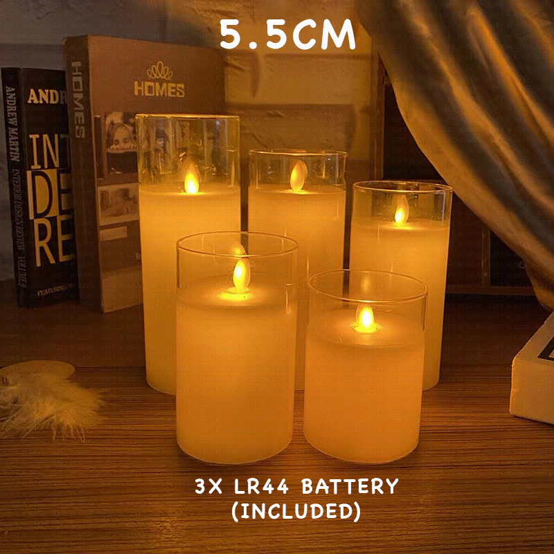 LED Swinging Candle Smokeless Flameless Swing Candles Light Warm White ...