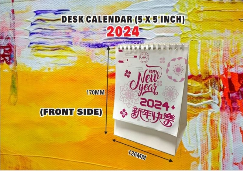Ready Stock Desk Calendar 2024 table calender Kalender Meja Tahun 2024 ...