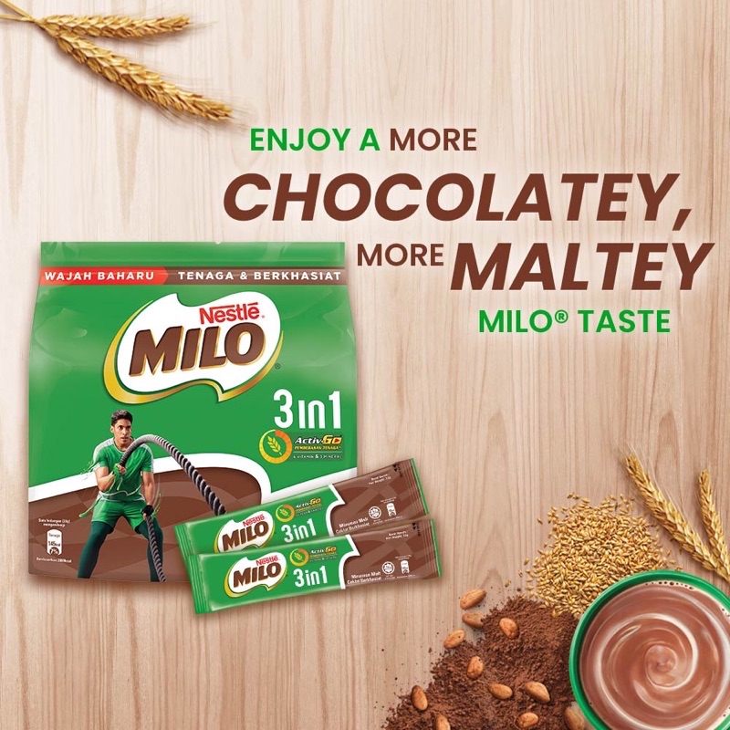 Nestle MILO 3 in 1 Activ-Go (33g x 14s) | Shopee Malaysia