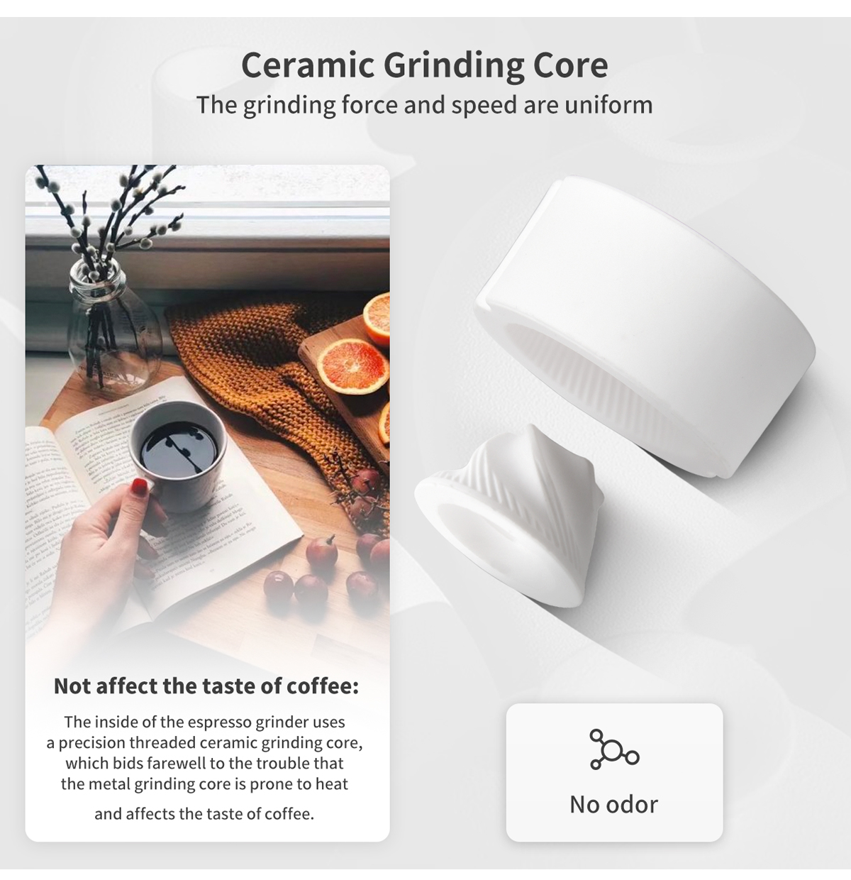 Simplus Electric Coffee Bean Grinder | 5 Tiers of Ceramic Grinding ...