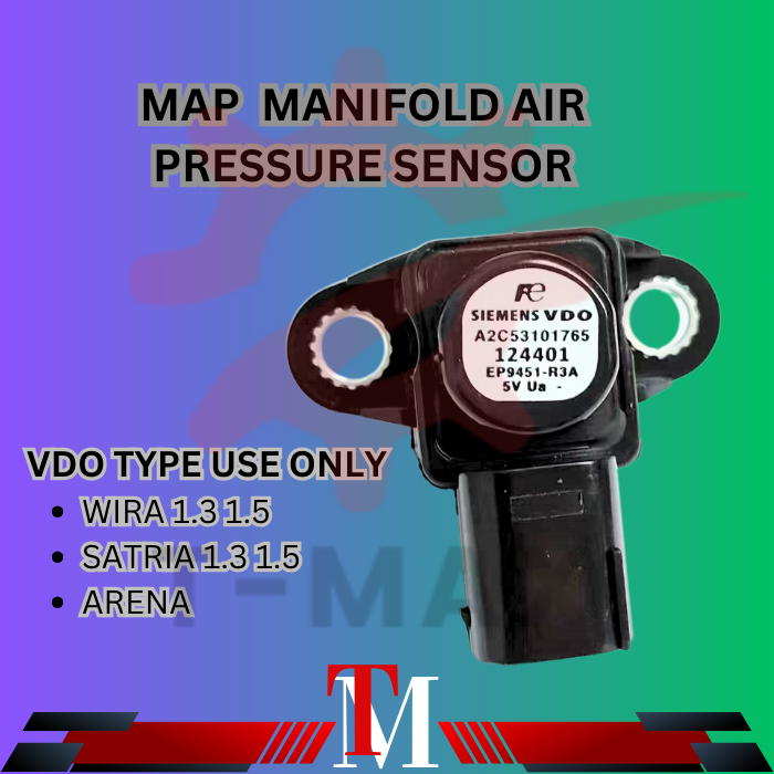 MAP SENSOR 3 PIN PROTON WIRA SATRIA 1.3 1.5 VDO, ARENA PW550888 ...