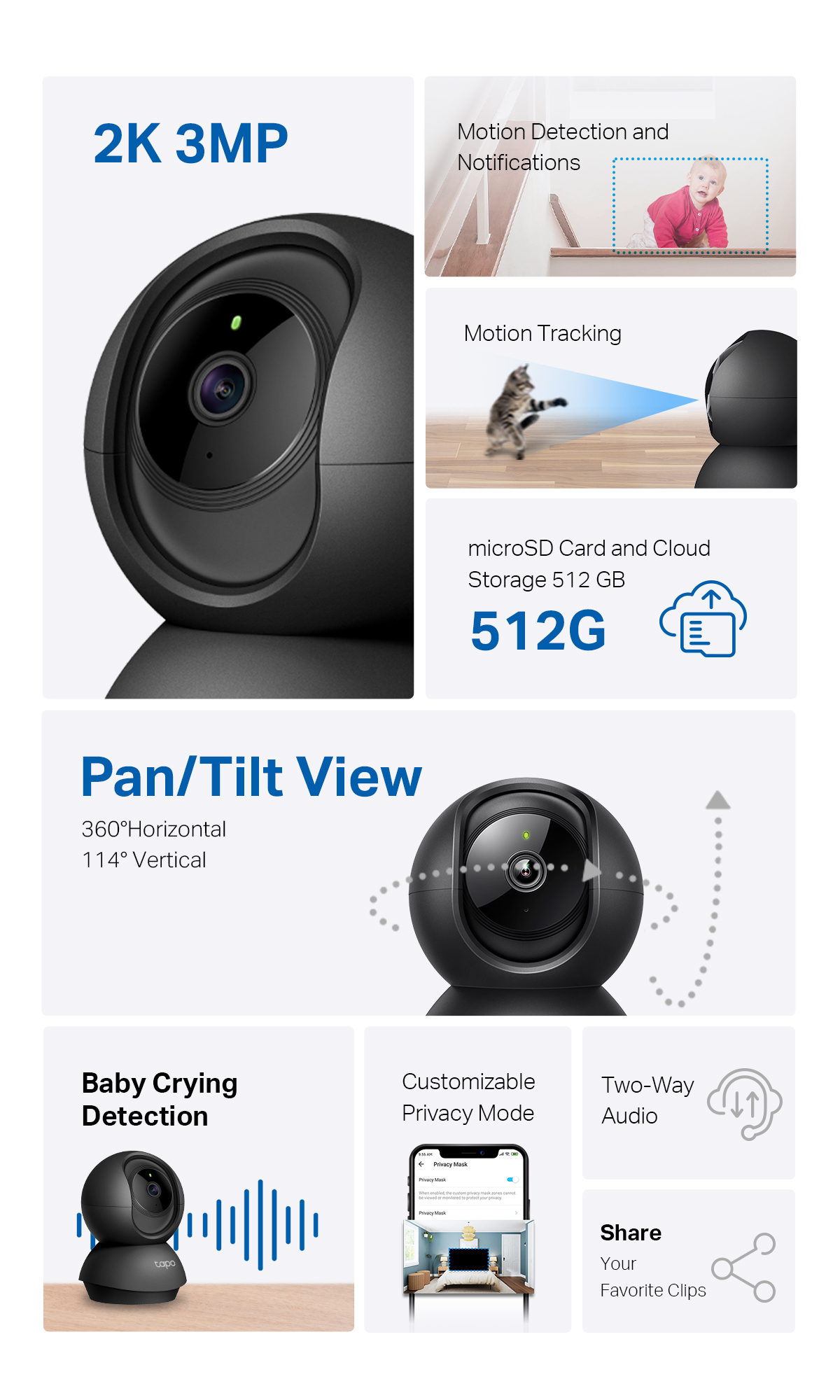 TP-Link Tapo C211 Pan Tilt Home Wireless Security Camera WiFi CCTV ...